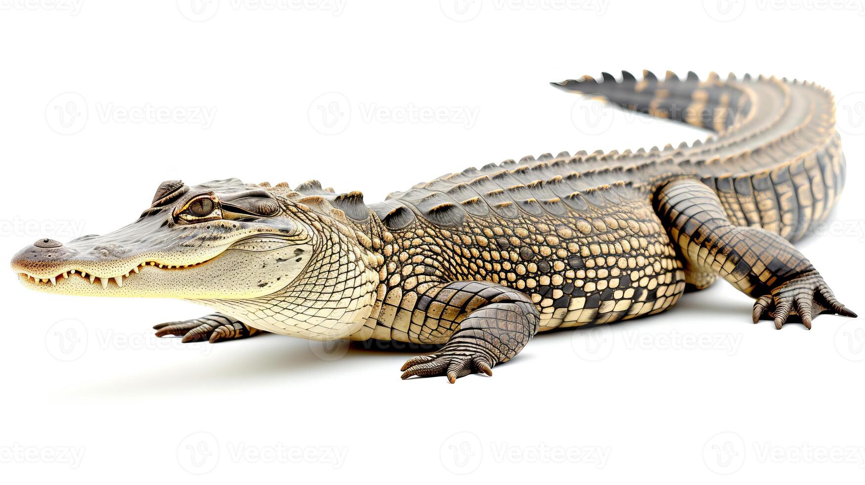 AI generated Isolated alligator on white background, high quality image ...