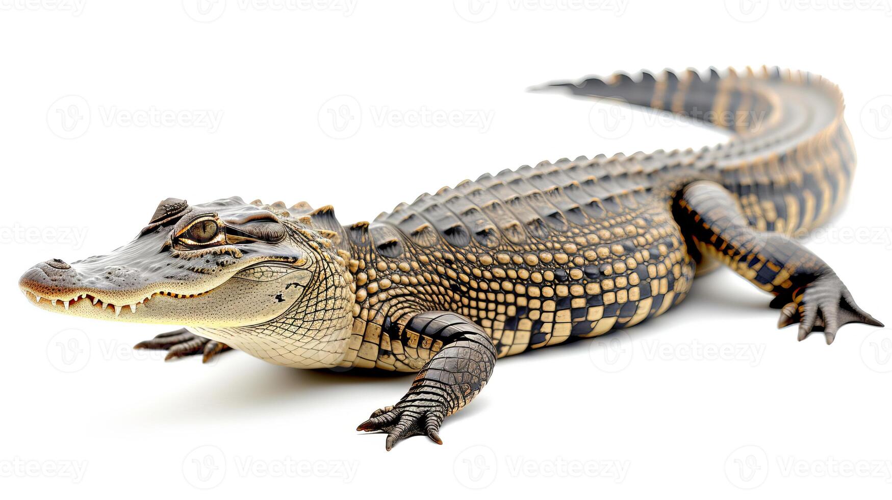 AI generated Majestic alligator standing proudly on isolated white ...