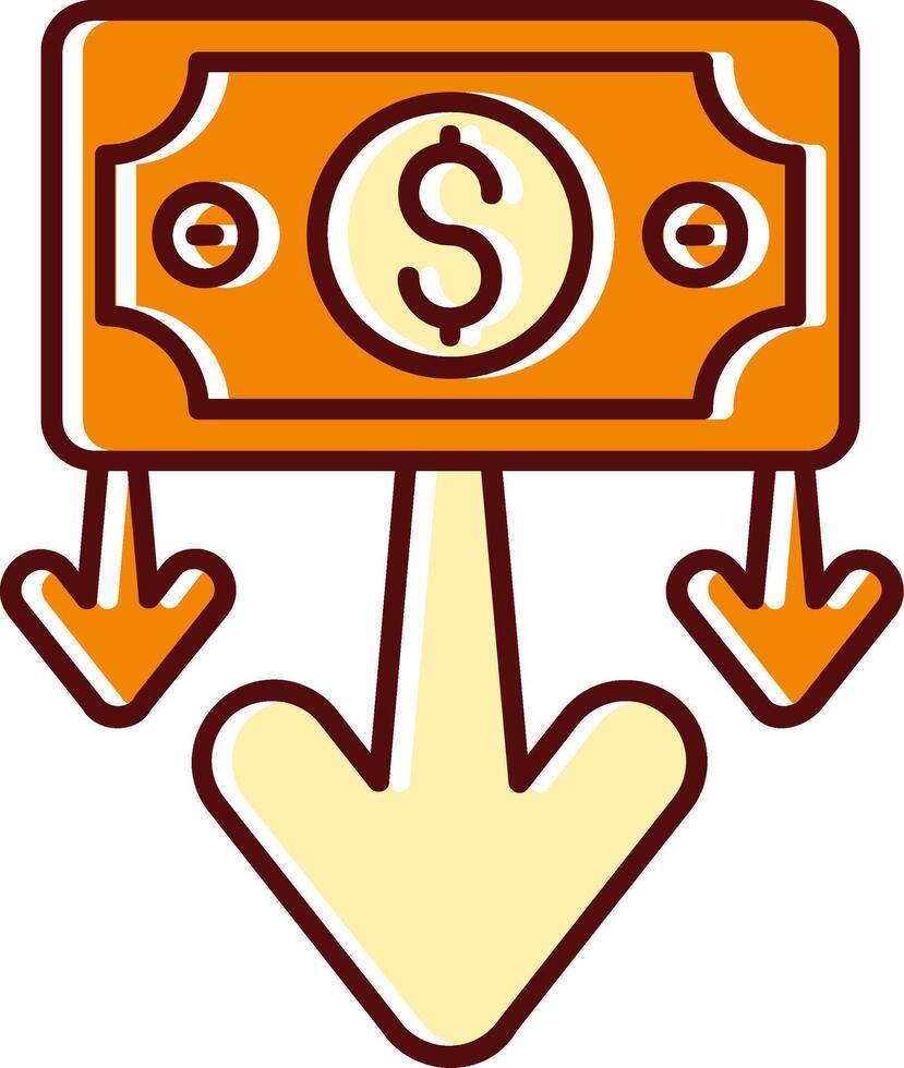 Decrease filled Sliped Retro Icon 37789314 Vector Art at Vecteezy