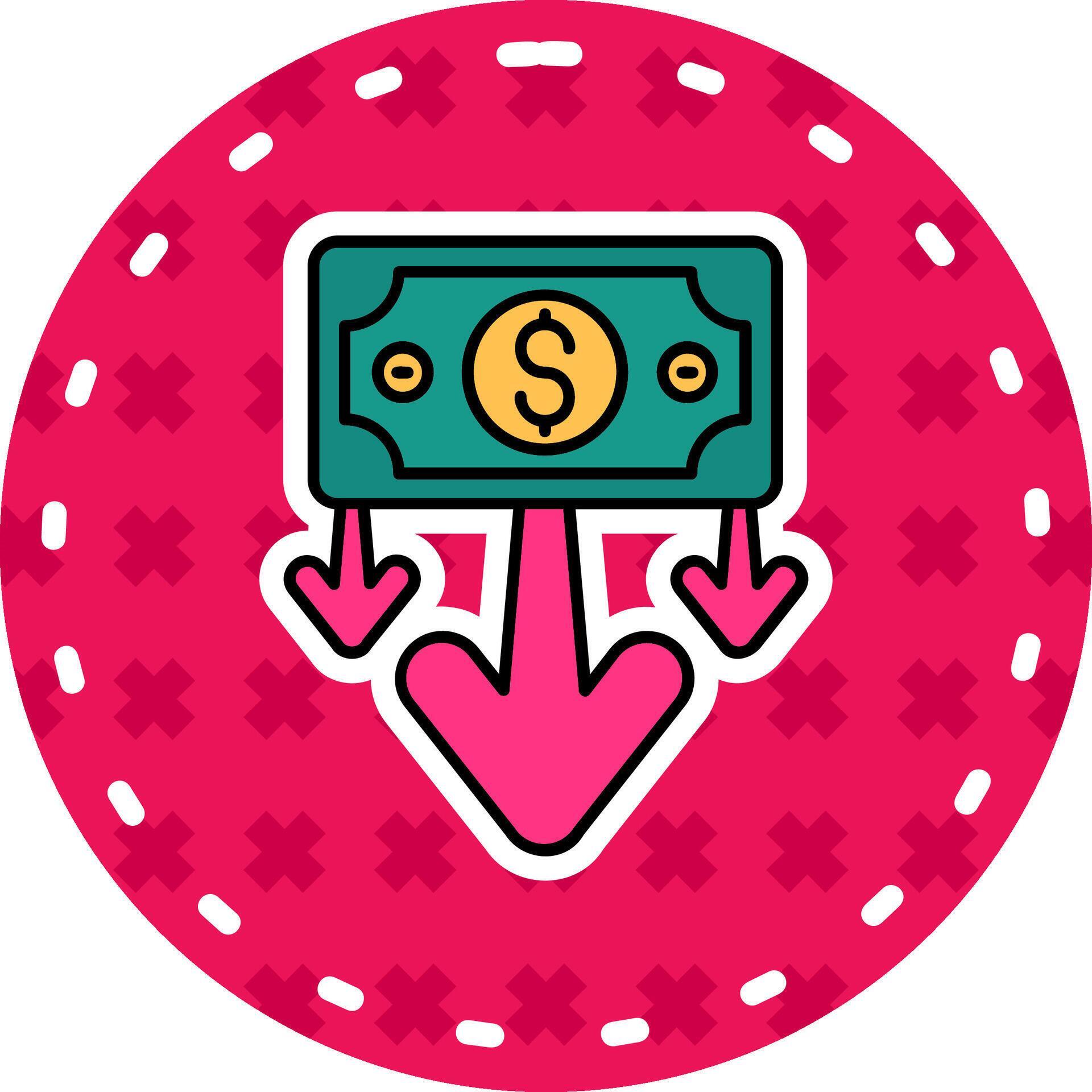 Decrease Line Filled Sticker Icon 37794554 Vector Art at Vecteezy