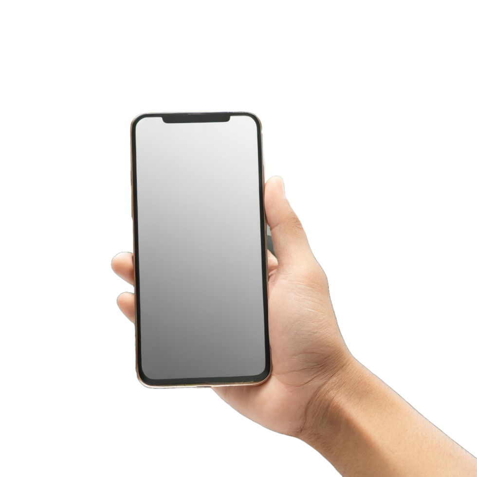 Hand Holding Modern Black Phone In Vertical Position Free Png 37795987 Png