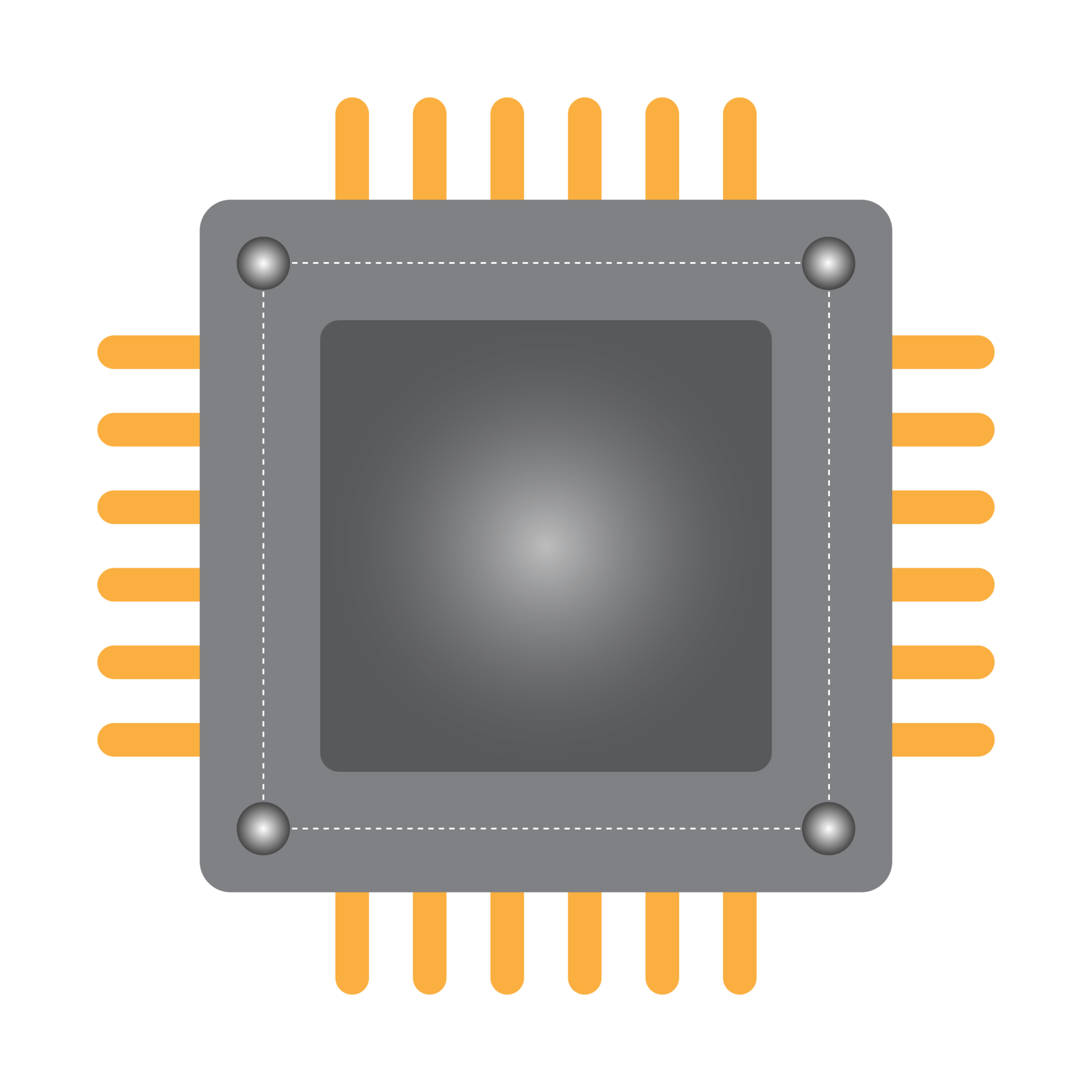 a computer processor chip icon, isolated on transparent background 37796109 PNG