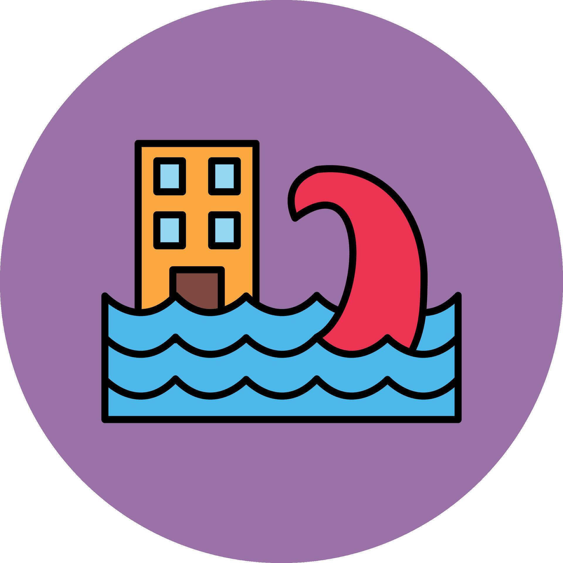 Tsunami Line Filled multicolour Circle Icon 37798153 Vector Art at Vecteezy