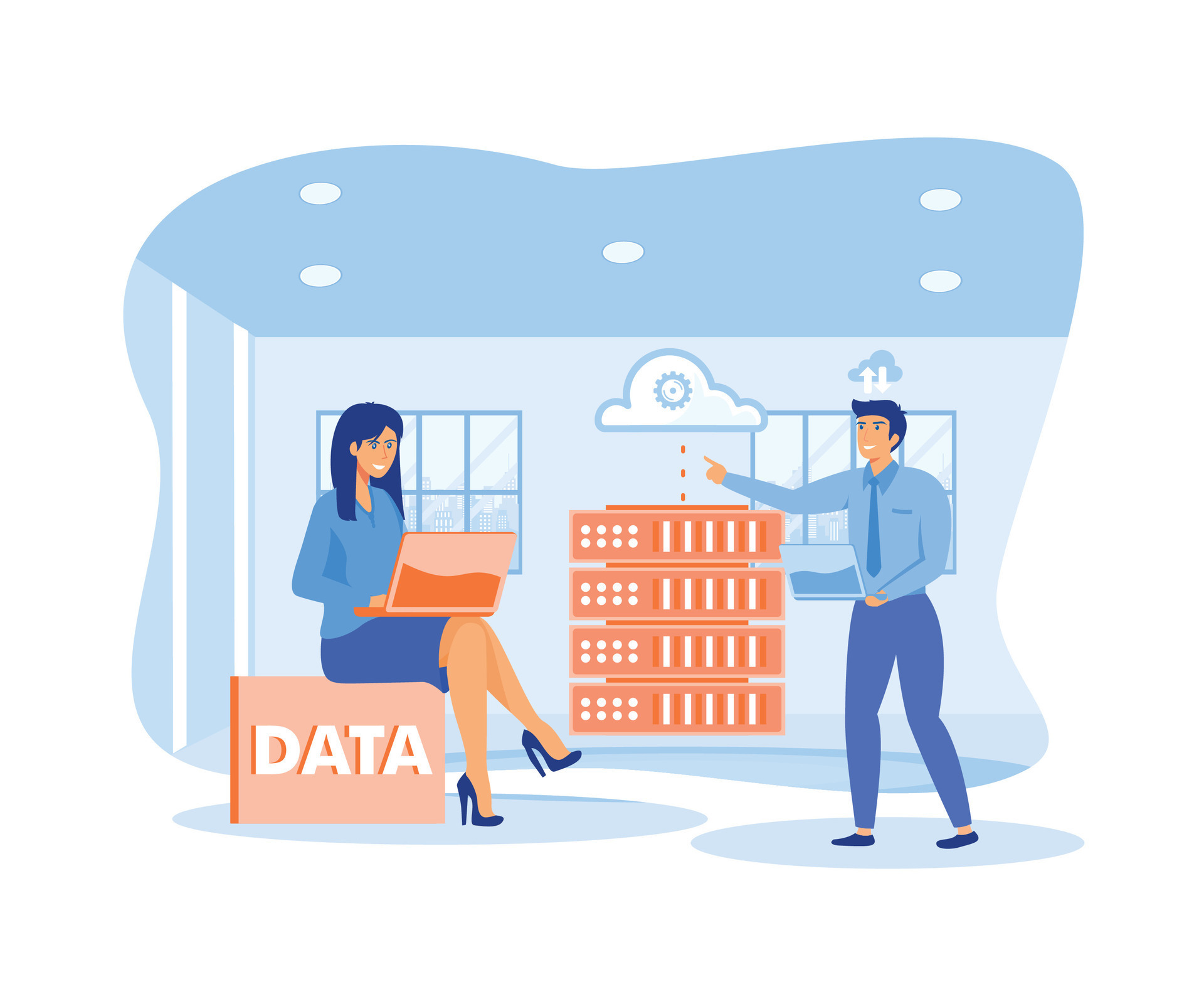 Online Database Storage Technology Concept Data Storage Engineering 6963