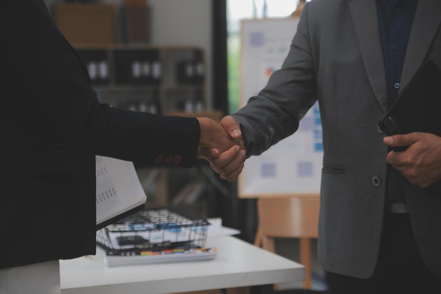 Close Up Ux Developer And Ui Designer Use Augmented Reality Brainstorming About Mobile App