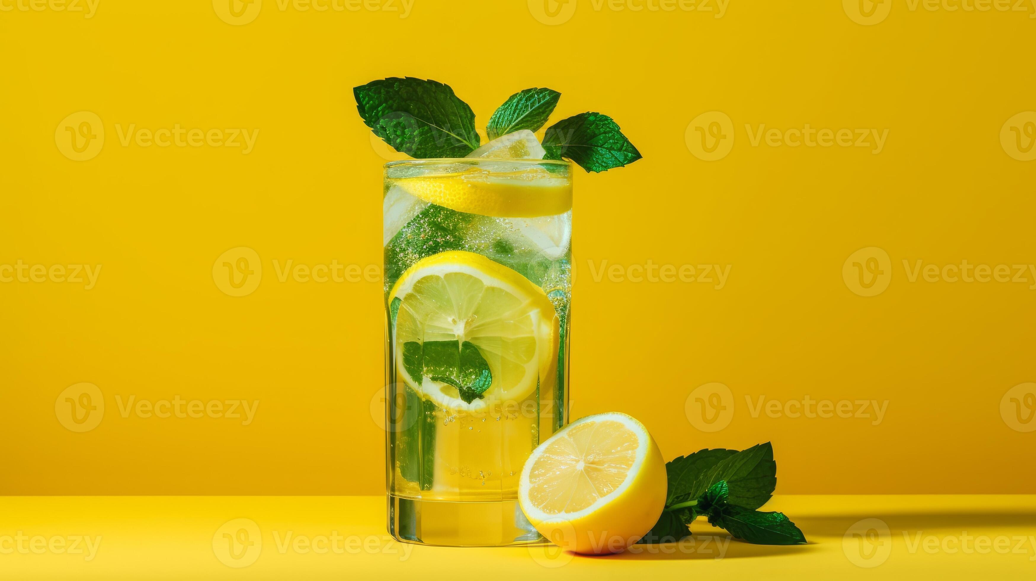 AI generated Refreshing Lemon Mint Iced Drink 37807564 Stock Photo at Vecteezy