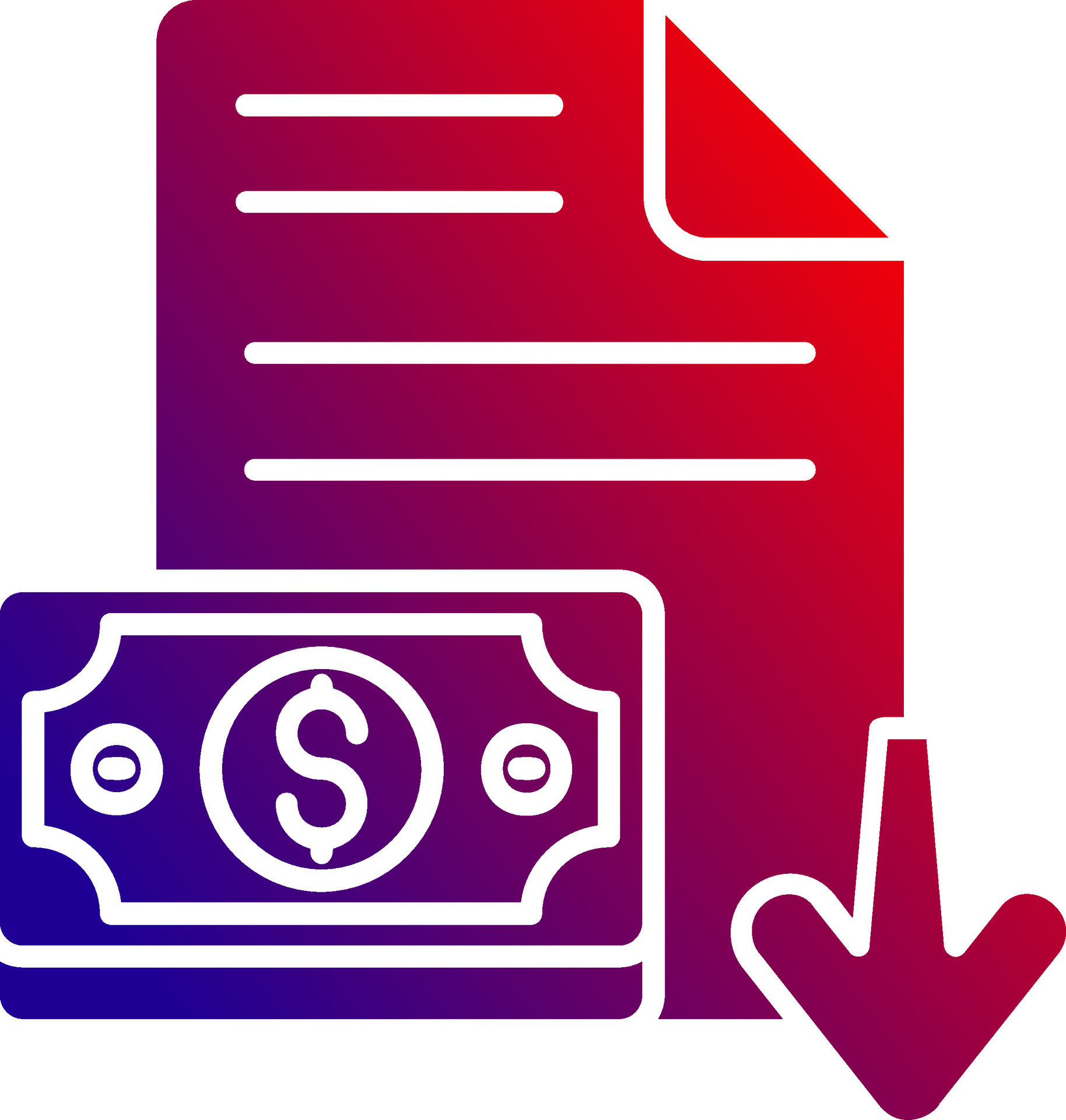 Decrease Solid Gradient Icon 37808206 Vector Art at Vecteezy