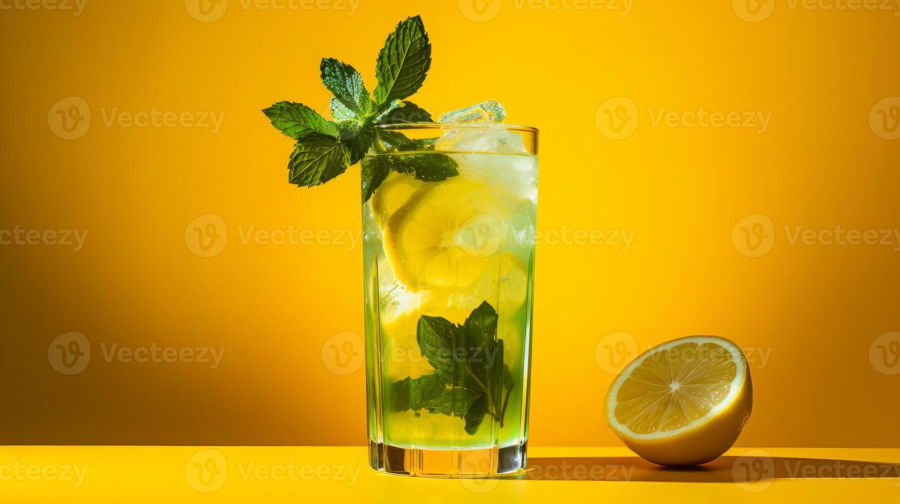 AI generated Refreshing Lemon Mint Iced Drink 37808217 Stock Photo at Vecteezy