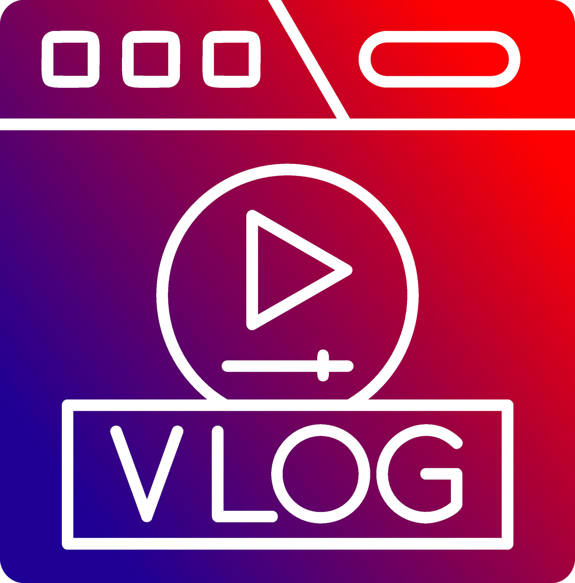 Vlog Solid Gradient Icon 37808379 Vector Art at Vecteezy