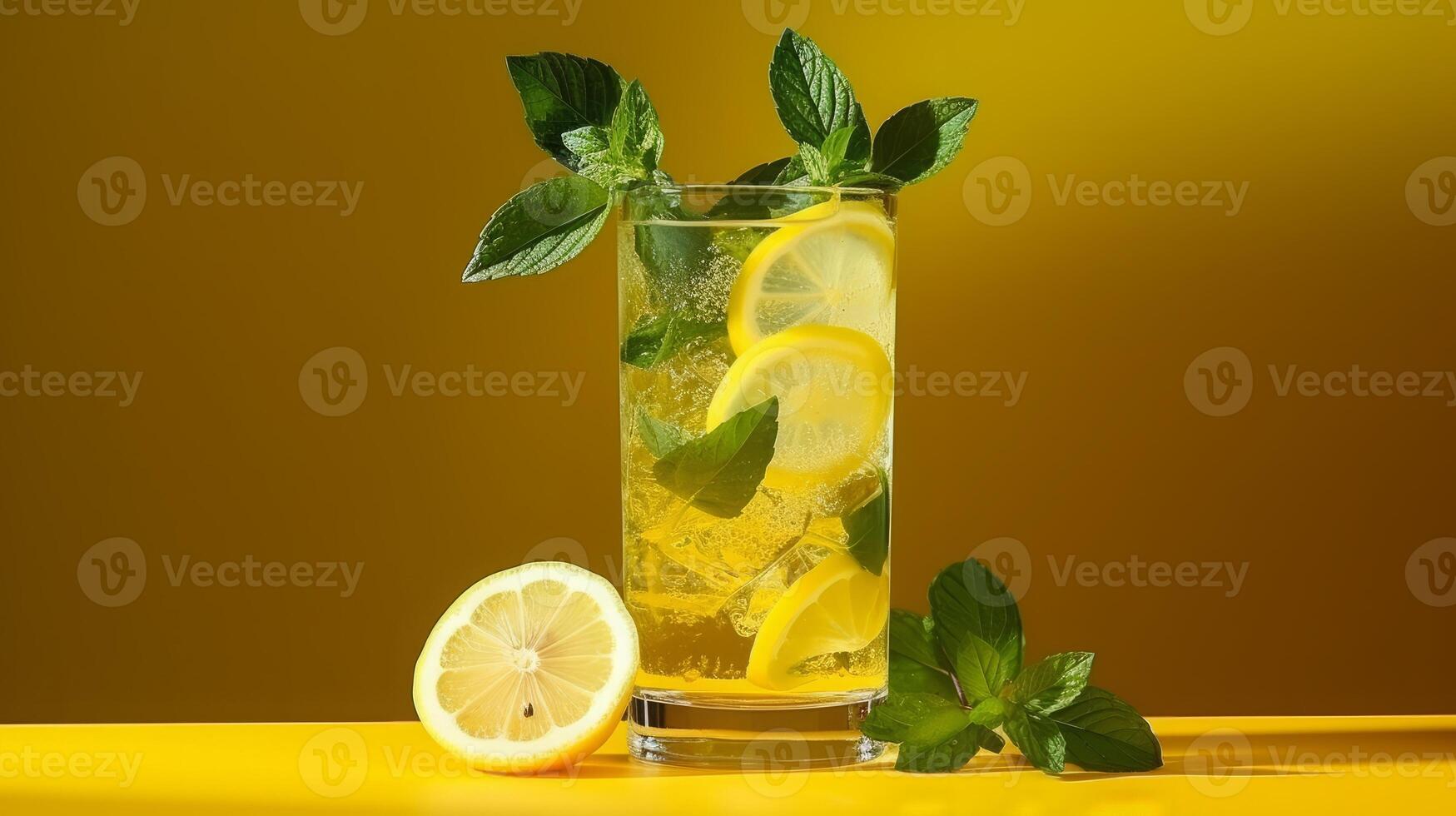 AI generated Refreshing Lemon Mint Iced Drink 37808930 Stock Photo at Vecteezy