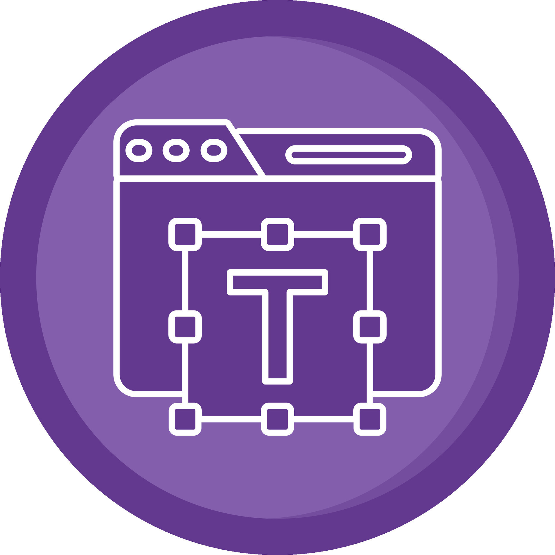 Typography Solid Purple Circle Icon 37811735 Vector Art at Vecteezy