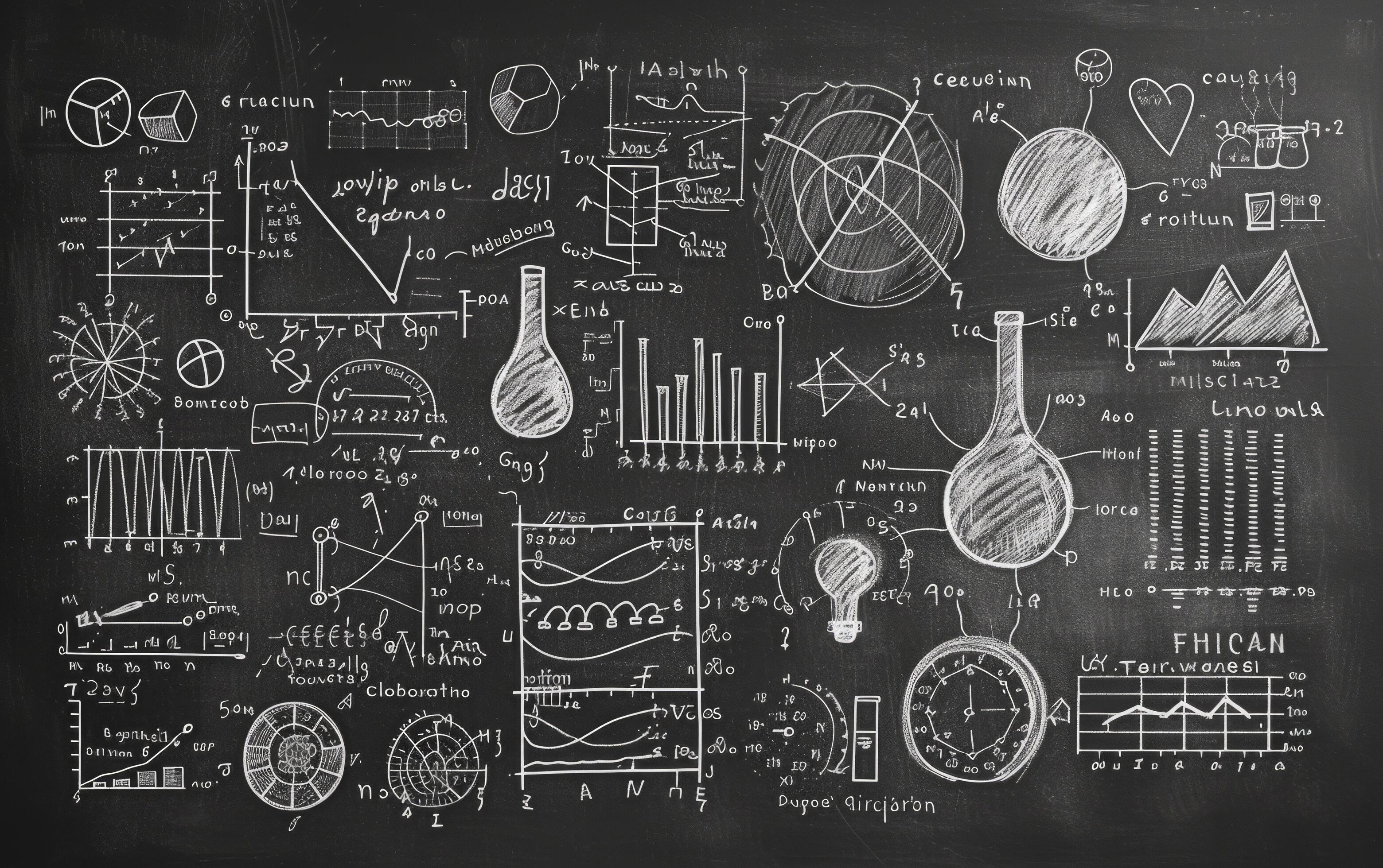 AI generated Chalkboard with Mathematical Concepts 37813025 Stock Photo ...