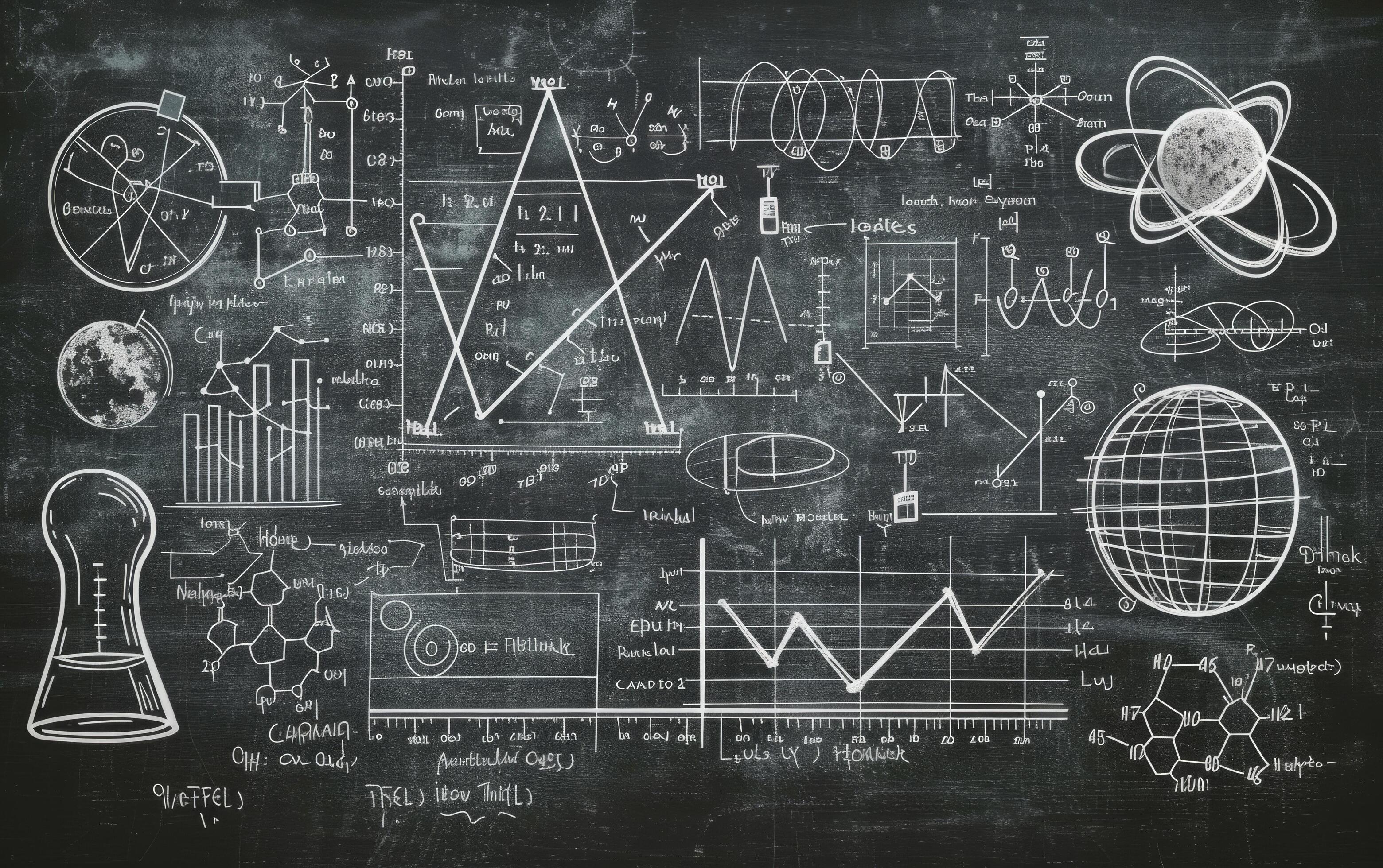 AI generated Chalkboard with Mathematical Concepts 37813048 Stock Photo ...