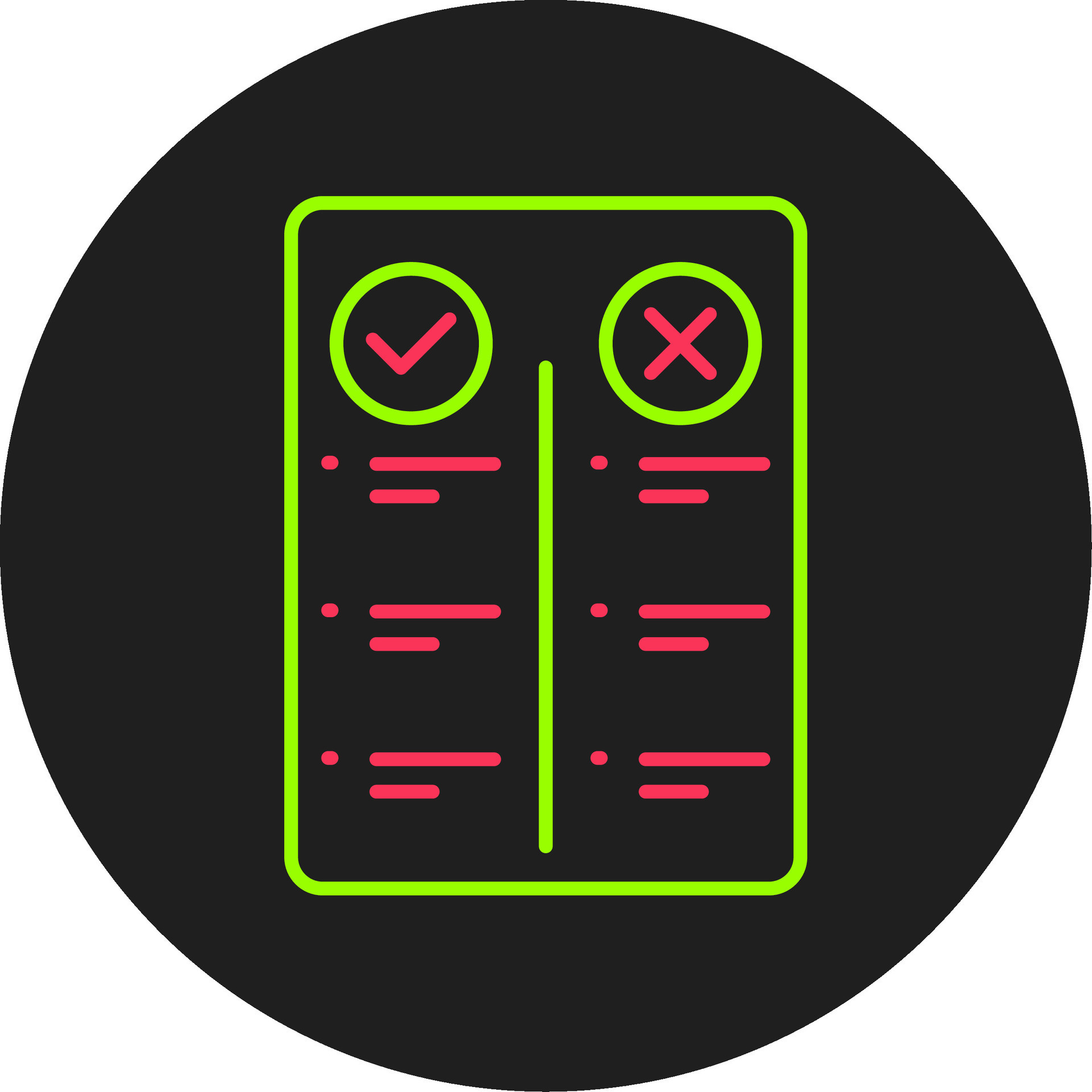 Pros And Cons Glyph Circle Icon 37816249 Vector Art at Vecteezy Pros And Cons Glyph Circle Icon 37816249 Vector Art at Vecteezy