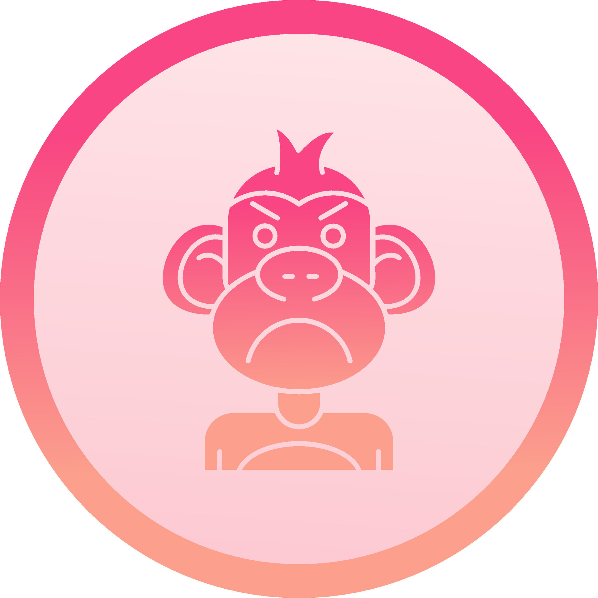 Angry solid circle gradeint Icon 37821071 Vector Art at Vecteezy