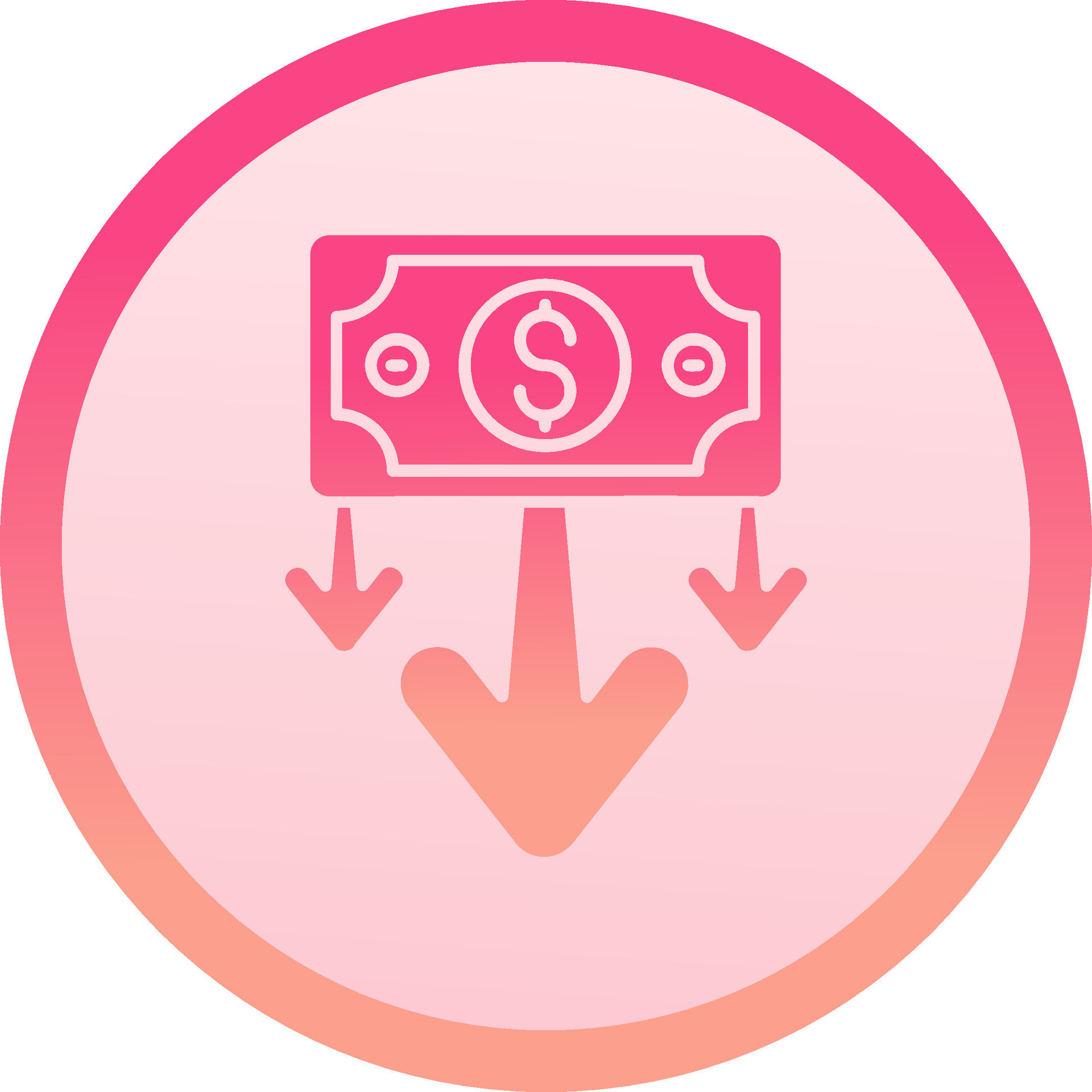 Decrease solid circle gradeint Icon 37821512 Vector Art at Vecteezy