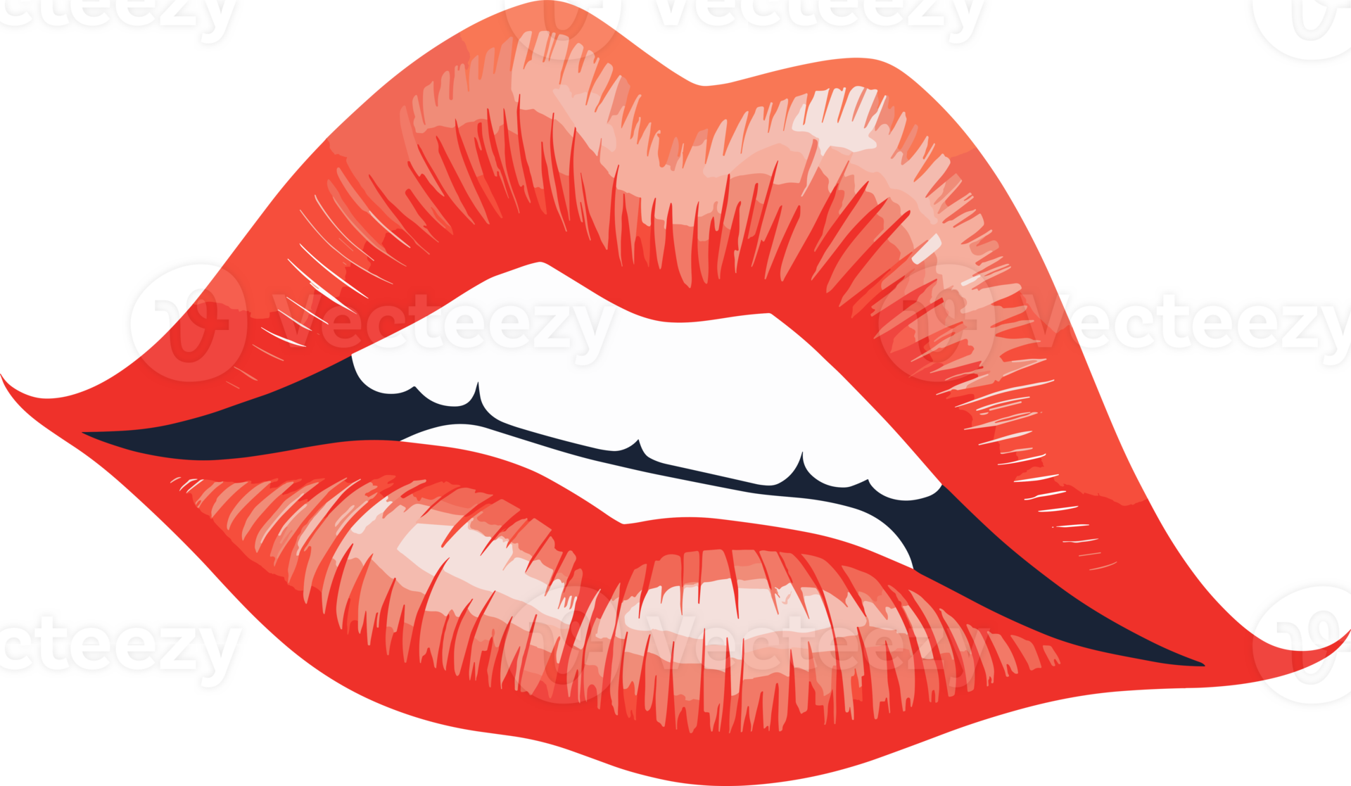 AI generated Sexy red lips Isolated illustration in transparent background png 37824819 PNG