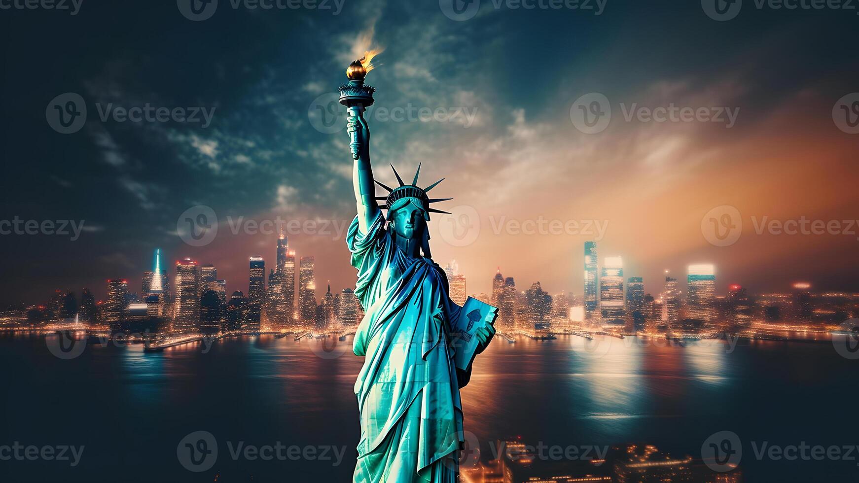 Statue Of Liberty Skyline Stock Photos, Images and Backgrounds for Free ...