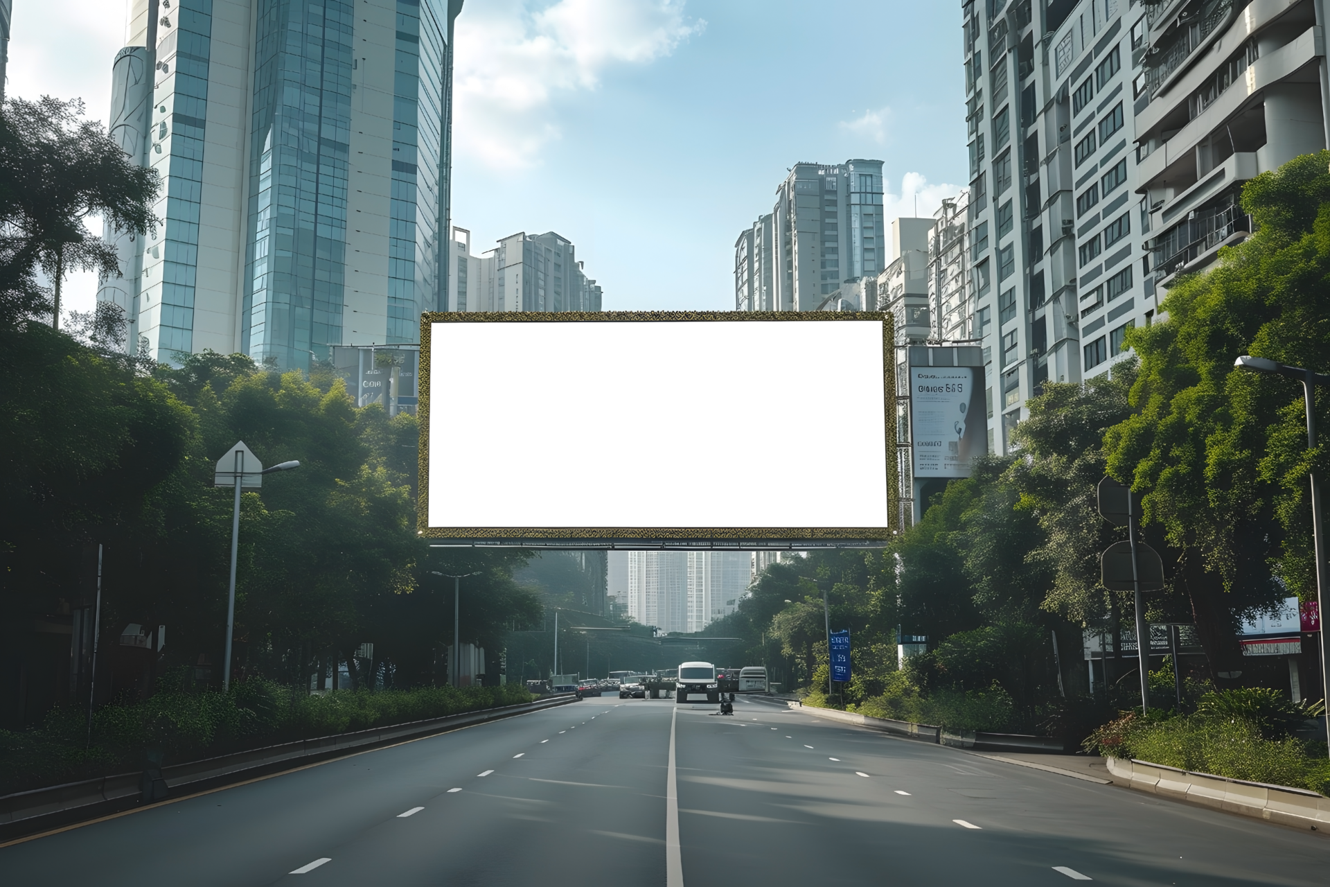 AI generated Transparent Billboard Mockup, Perfect Urban Ad Space 37829836 PNG