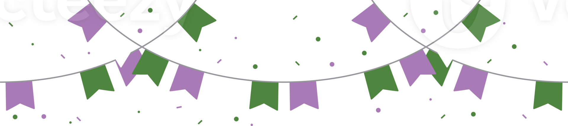 Purple White And Green Colored Party Bunting As The Colors Of The