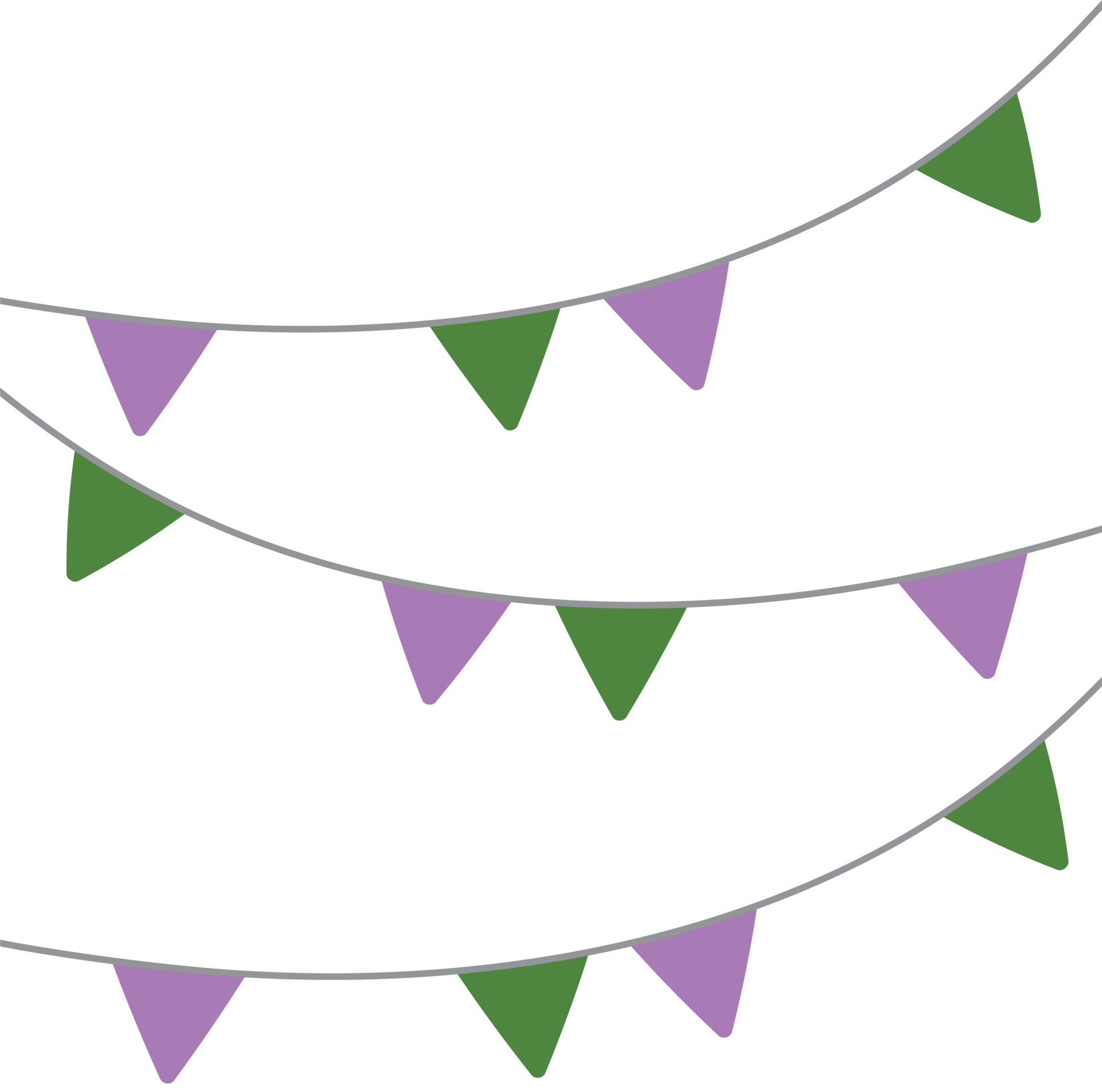 Purple White And Green Colored Party Bunting As The Colors Of The