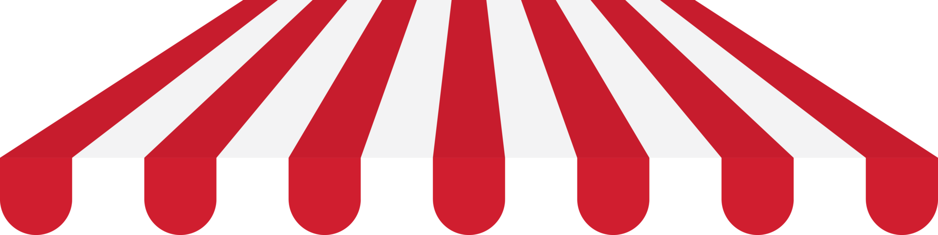 Red and white striped shop awning. Flat design illustration. 37830502 PNG