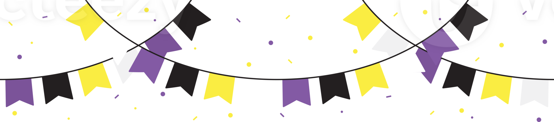 Nonbinary Flag Party Buntings Lgbtqi Concept Flat Design Illustration