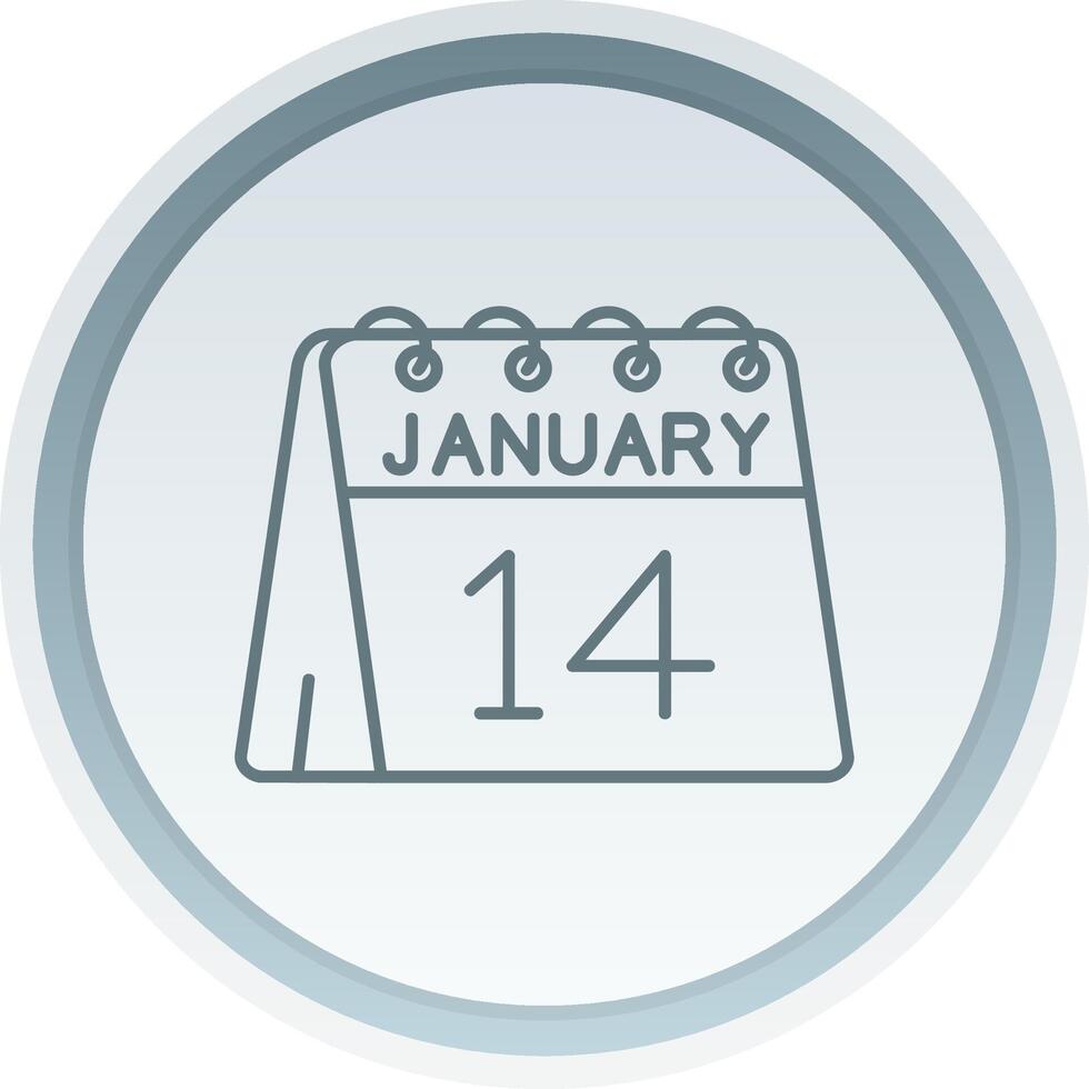 14th of January Linear Button Icon 37837506 Vector Art at Vecteezy