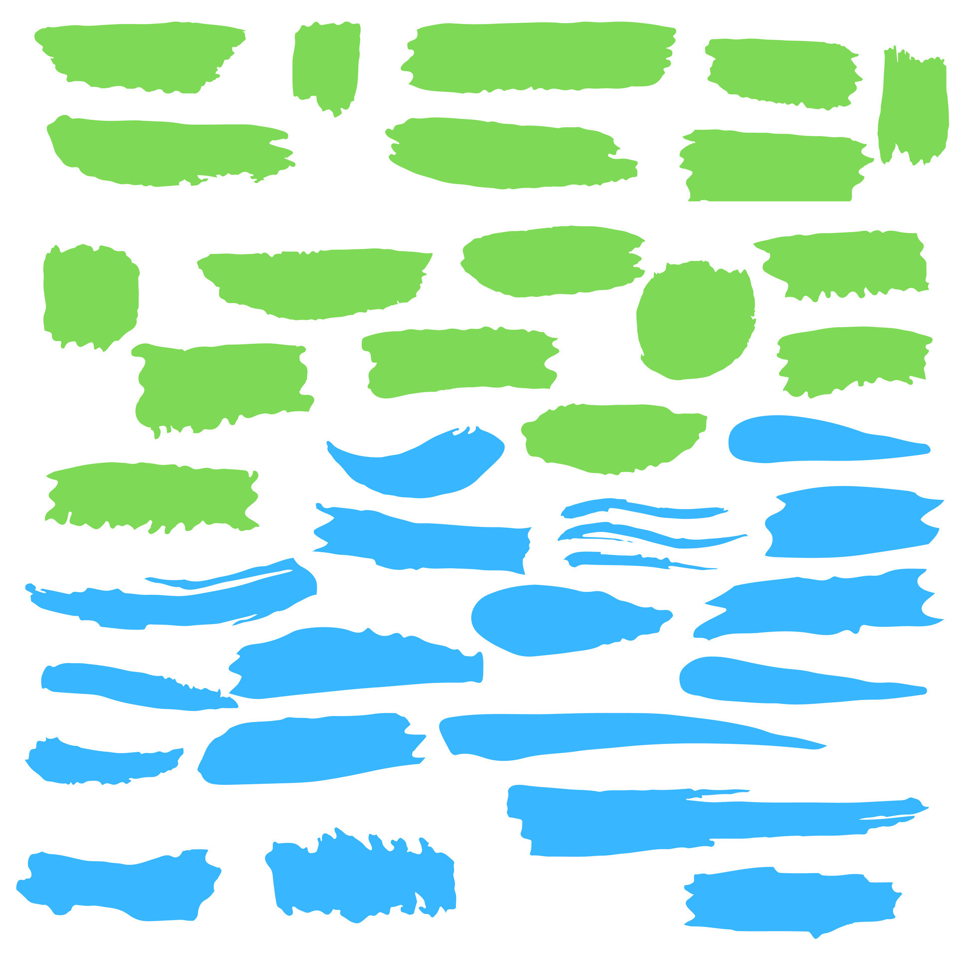 Brush stroke set. Decorative abstract vector 37894198 Vector Art at ...