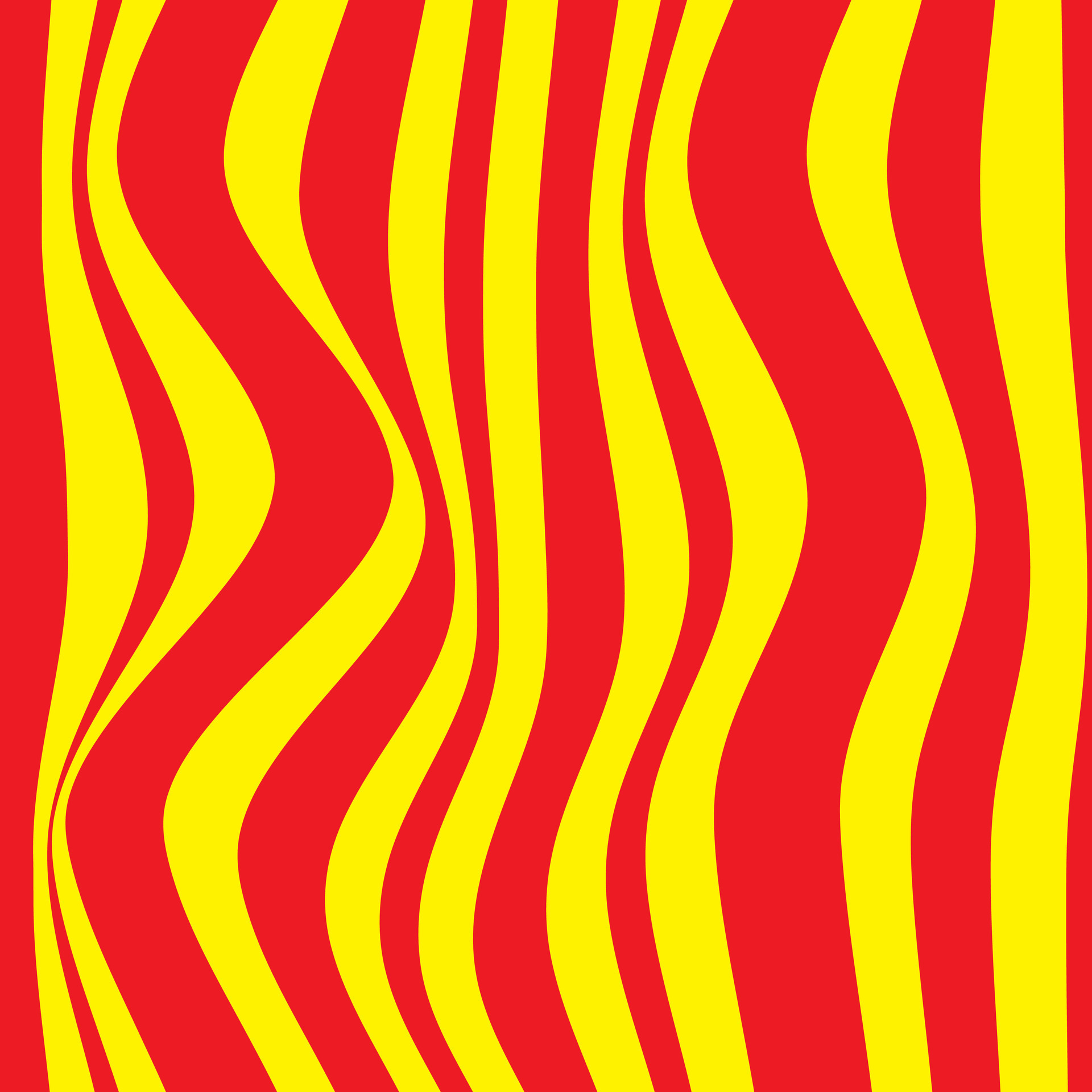 Simple Abstract Red Color Vertical Line Wavy Distort Pattern On Yellow