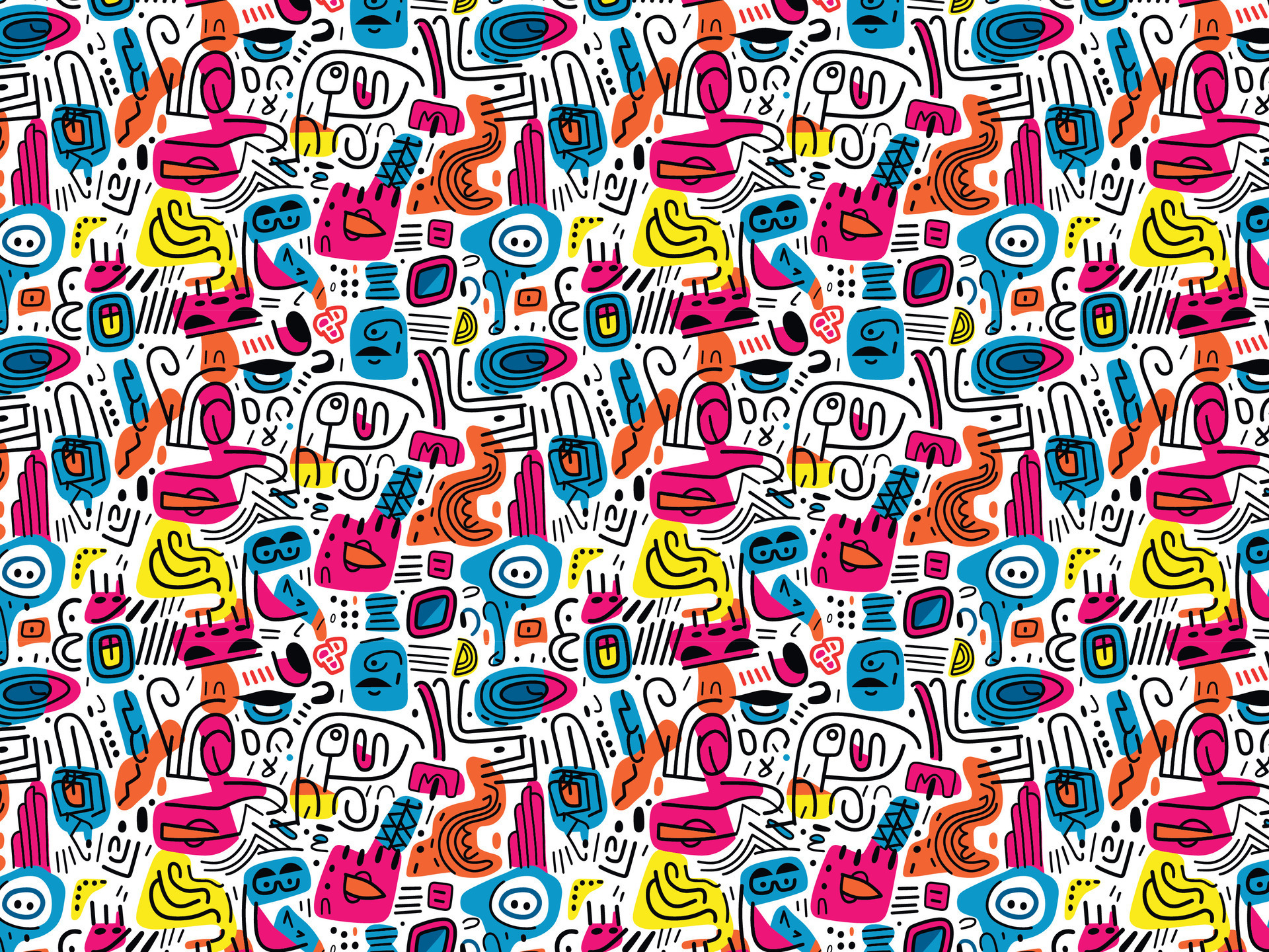 a colorful pattern with many different objects 37896221 Vector Art at ...