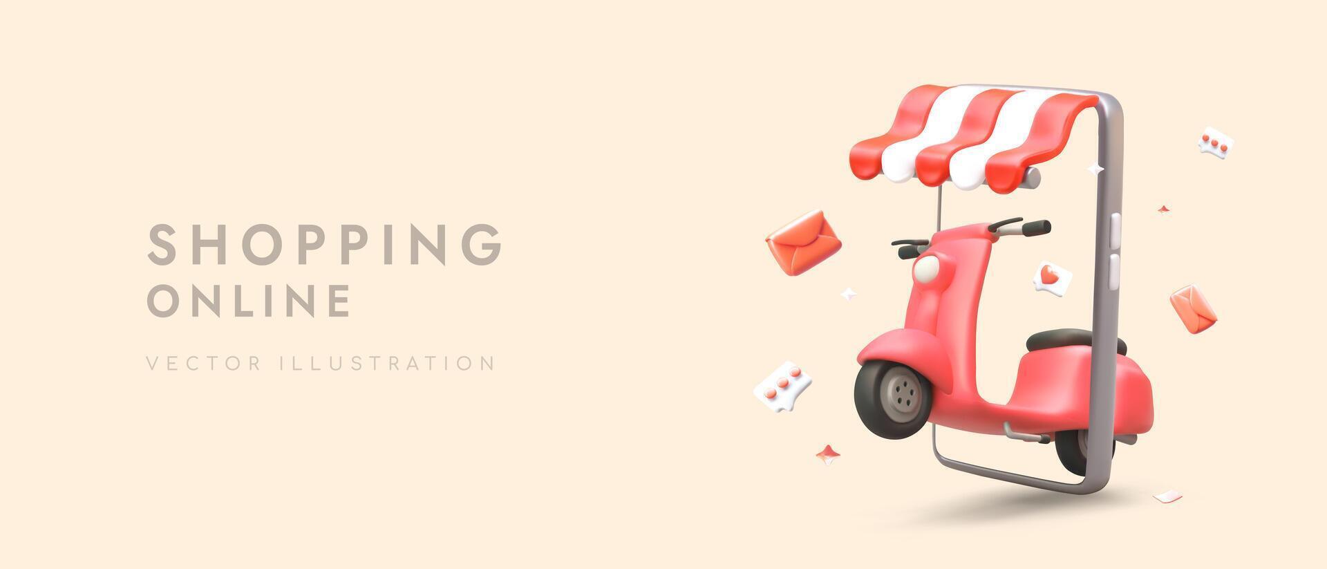 Online Shopping With Delivery Phone Application For Ordering Courier Services Collecting