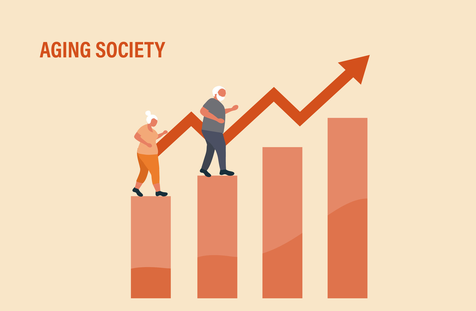 Aging society concept, world population aging because of low birth ... Aging society concept, world population aging because of low birth ...