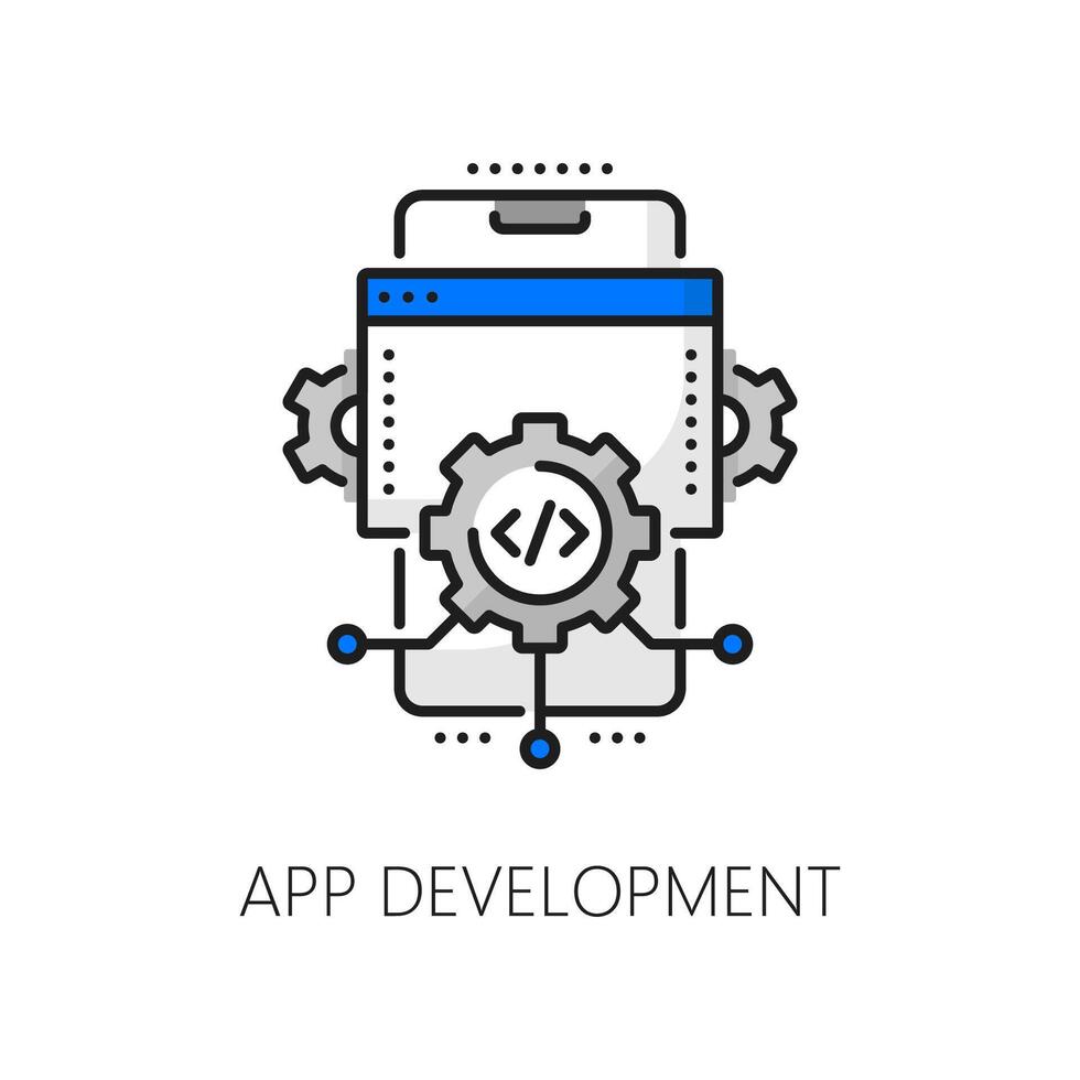 Mobile Application Coding Software Develop Icon 37907084 Vector Art At