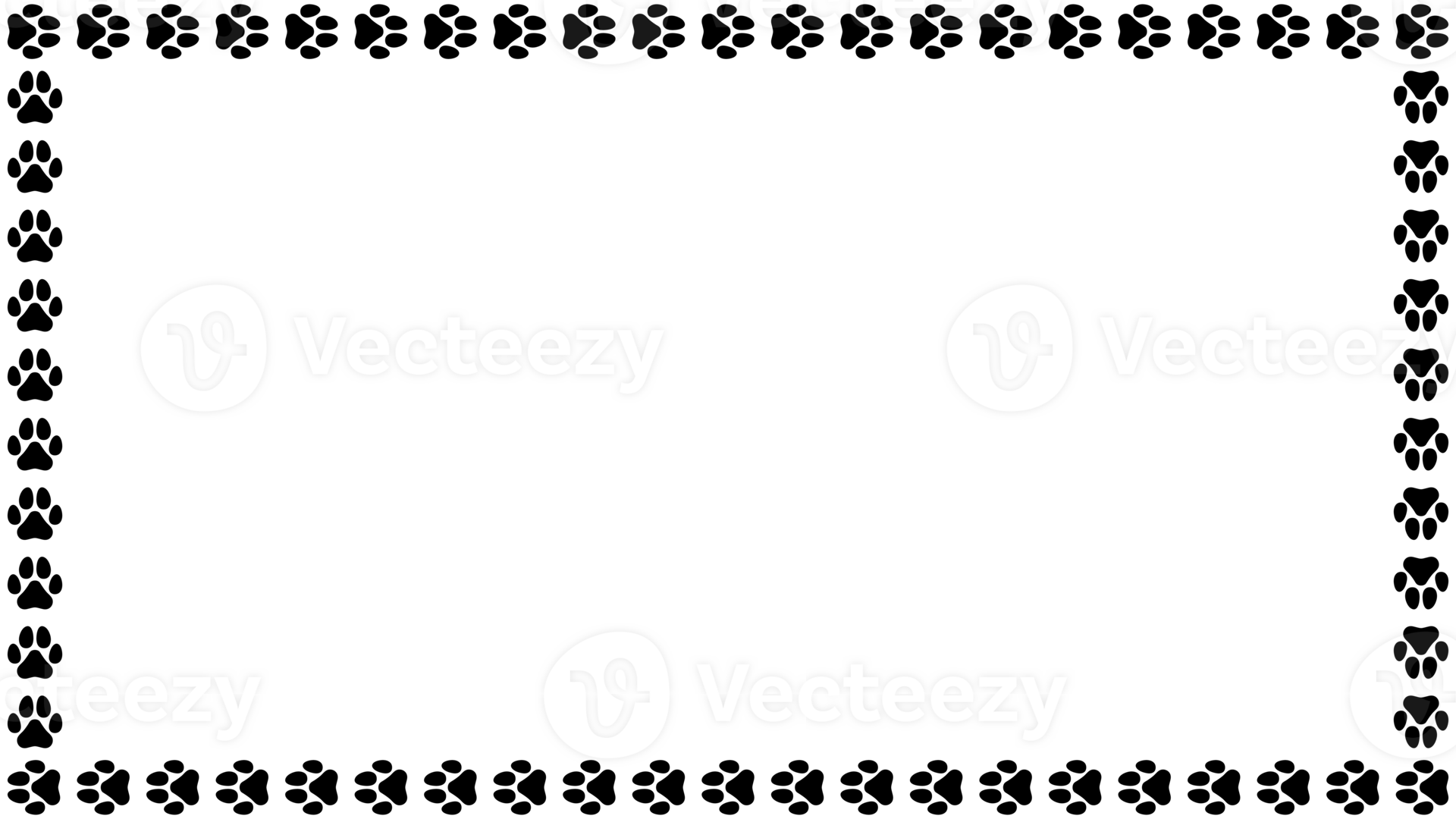 Dog paw print frame border 37911875 PNG