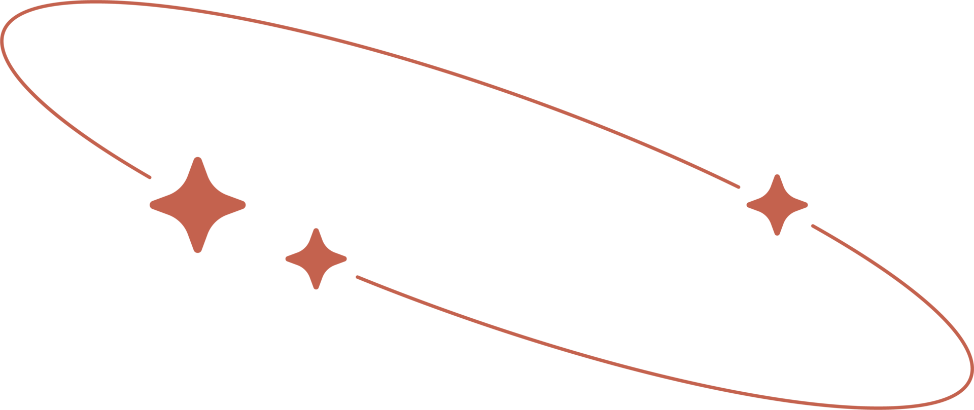 Aesthetic Ellipse Shape Outline Minimal Graphic Element With Stars