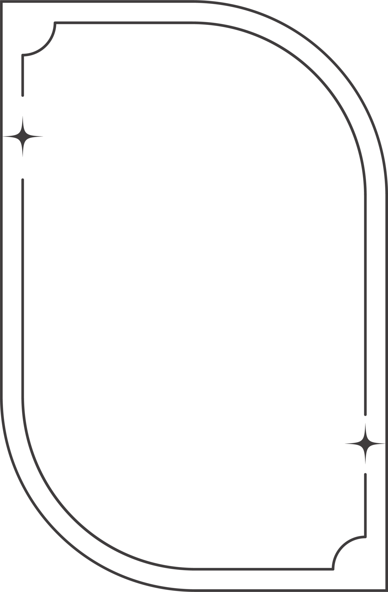 Aesthetic Frame And Shape With Stars Minimal Y2k Outline Graphic