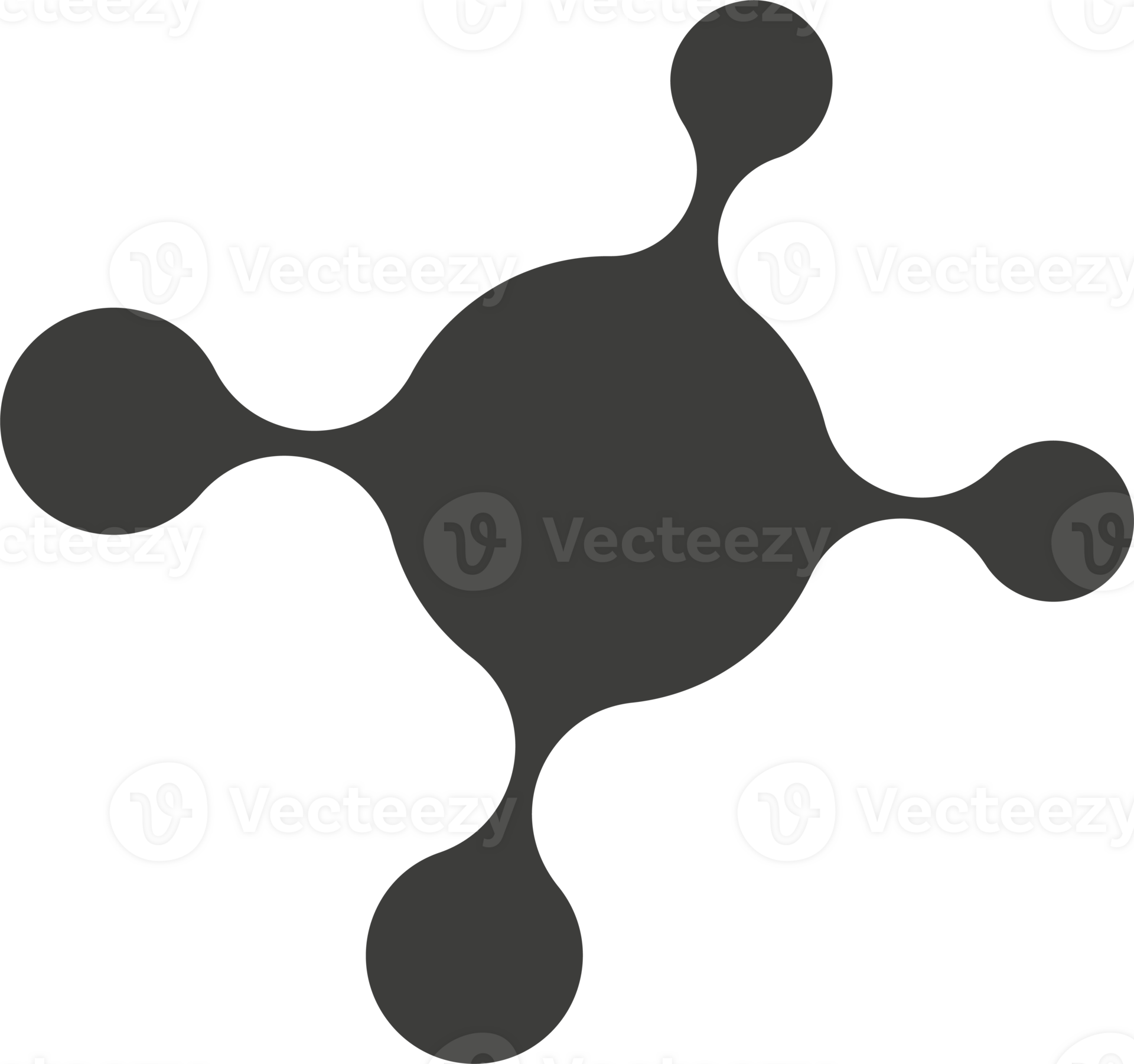 Metaball connected blobs shapes in pattern. Morphed fluid symbol. Circular balls in grid ...