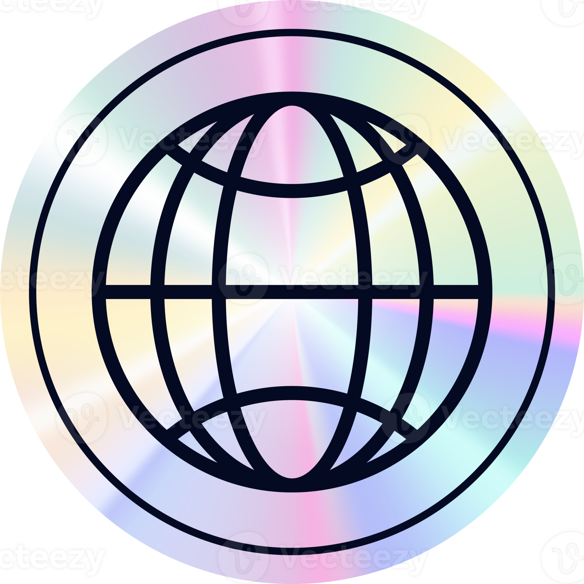 Y2k holographic globe sticker 37912394 PNG Y2k holographic globe sticker 37912394 PNG