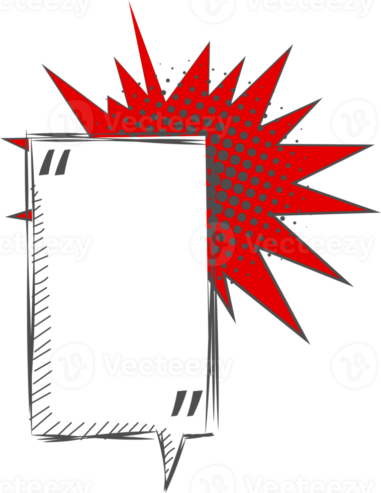 Black And White Color Pop Art Polka Dots Halftone Speech Bubble Balloon Icon Sticker Memo