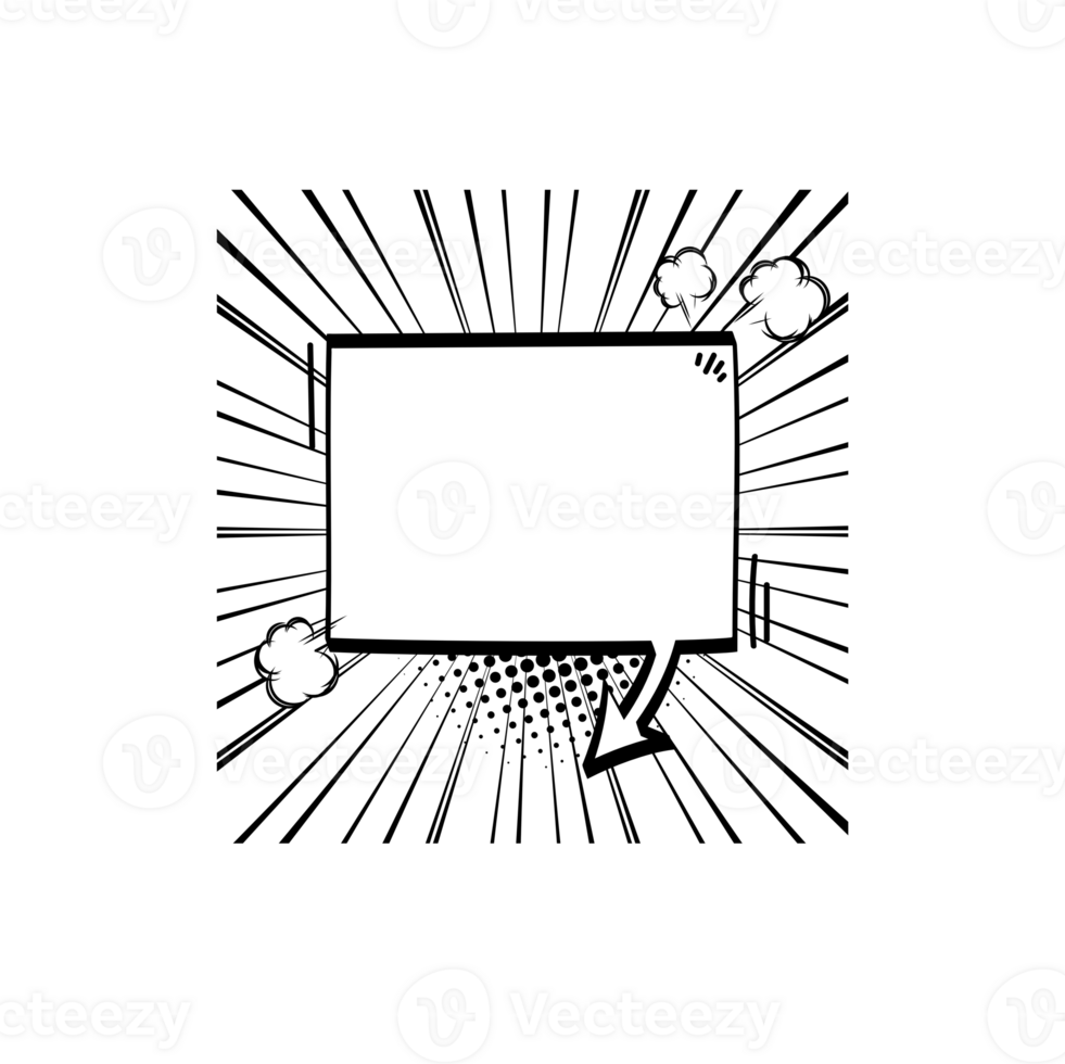 Black And White Color Pop Art Polka Dots Halftone Speech Bubble Balloon Icon Sticker Memo