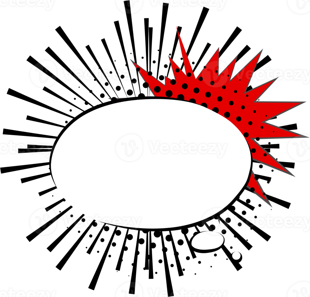 Black And White Color Pop Art Polka Dots Halftone Speech Bubble Balloon Icon Sticker Memo