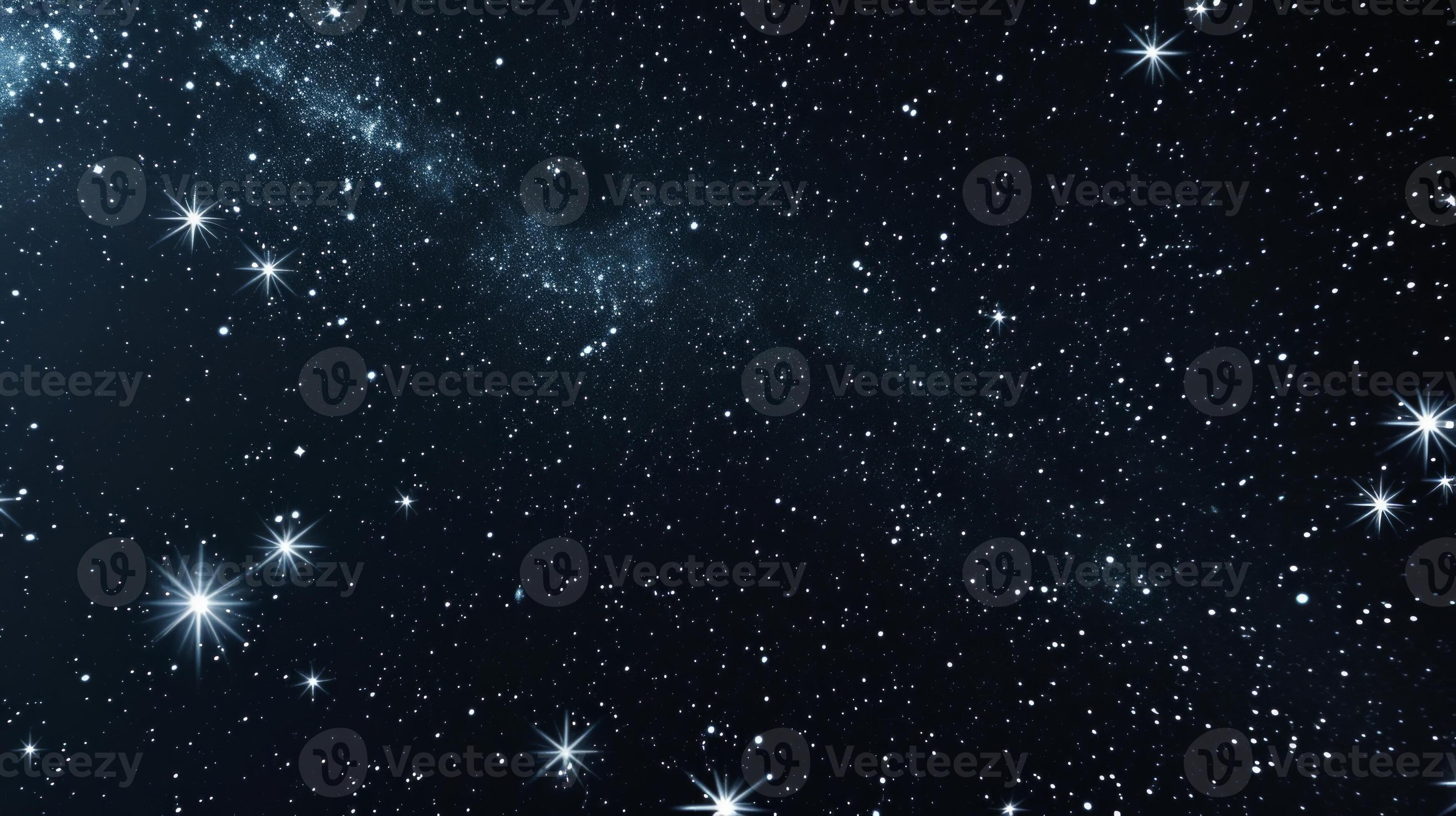 AI generated Starry night sky dense with numerous stars. Mysterious background. Concept of ...