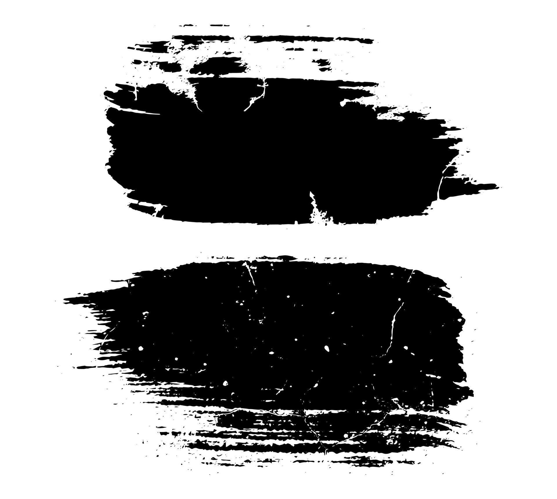 set of grunge banners brush stroke, black and white stroke set of ...