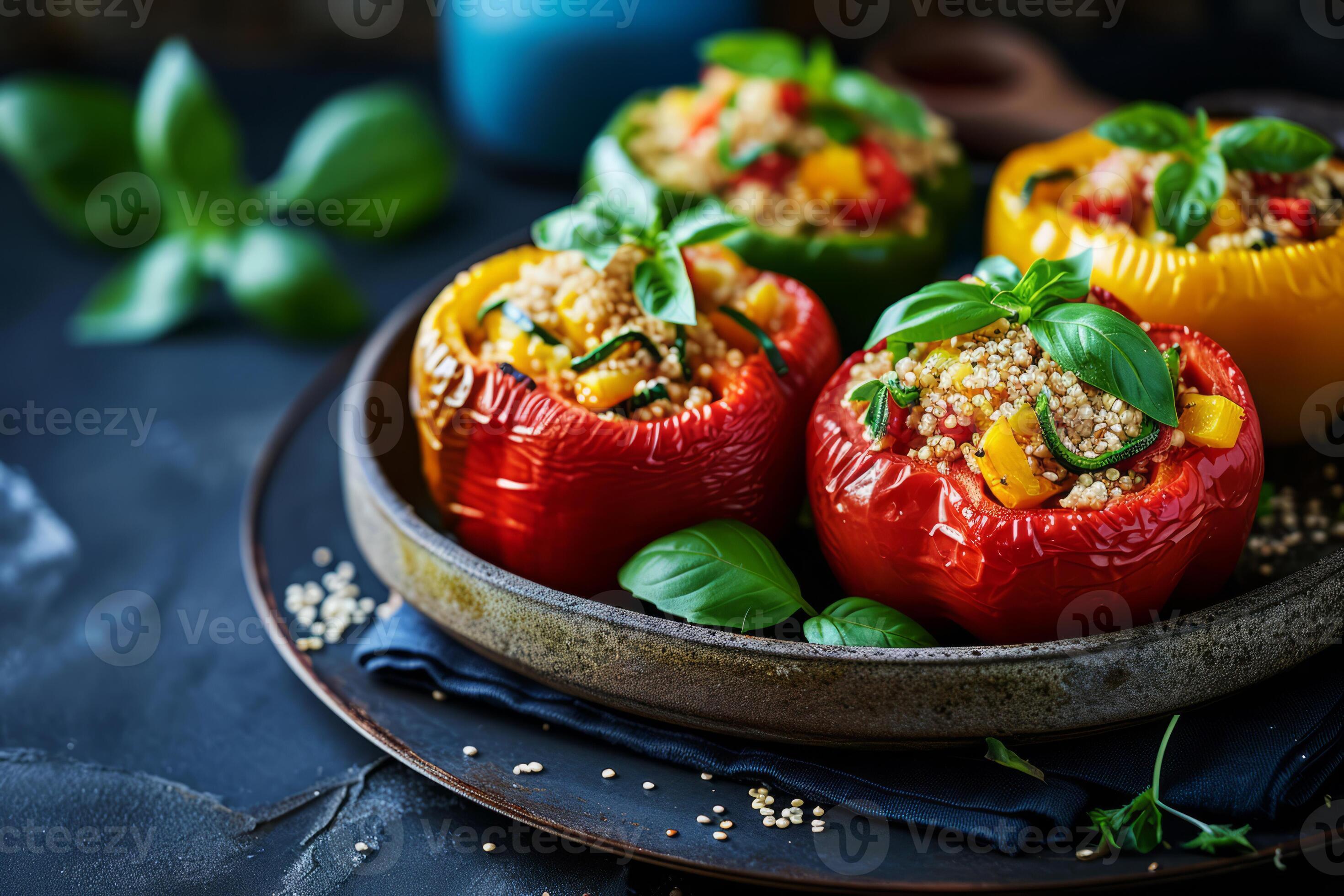 AI generated Quinoa stuffed bell peppers. Generative AI 37919538 Stock Photo at Vecteezy