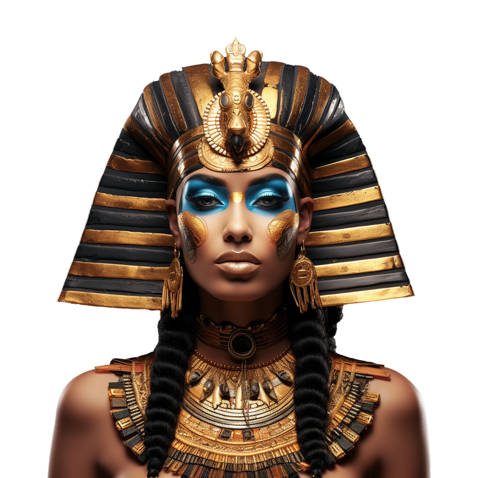 AI generated Egyptian pharaoh goddess cleopatra isolated on transparent ...