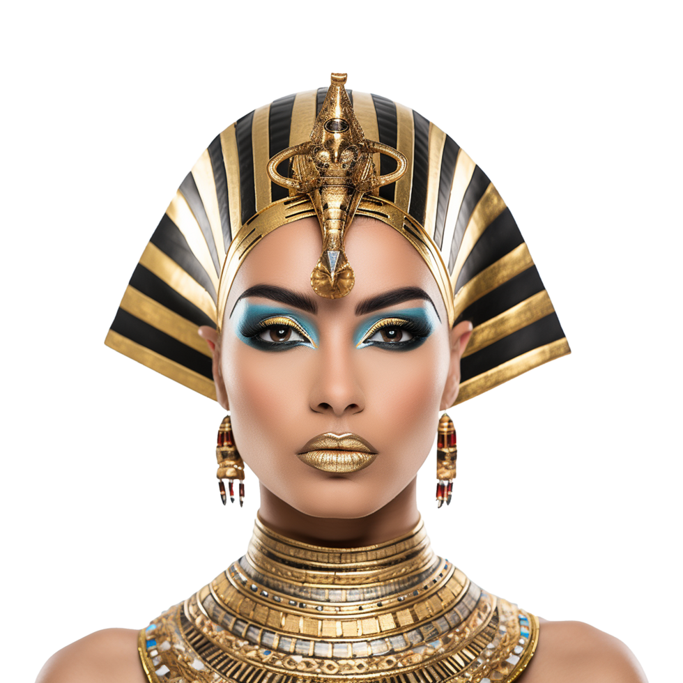 AI generated Egyptian pharaoh goddess Cleopatra isolated on transparent ...