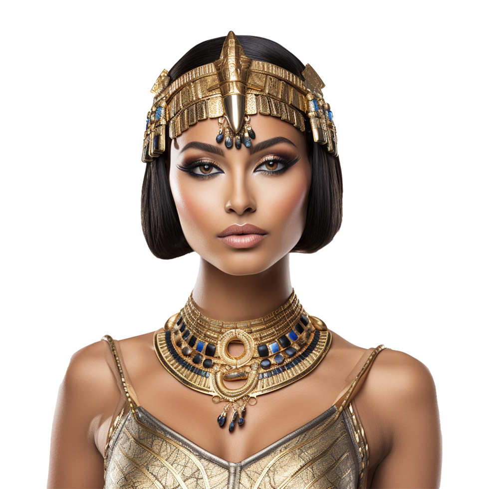 AI generated Egyptian pharaoh goddess Cleopatra isolated on transparent ...