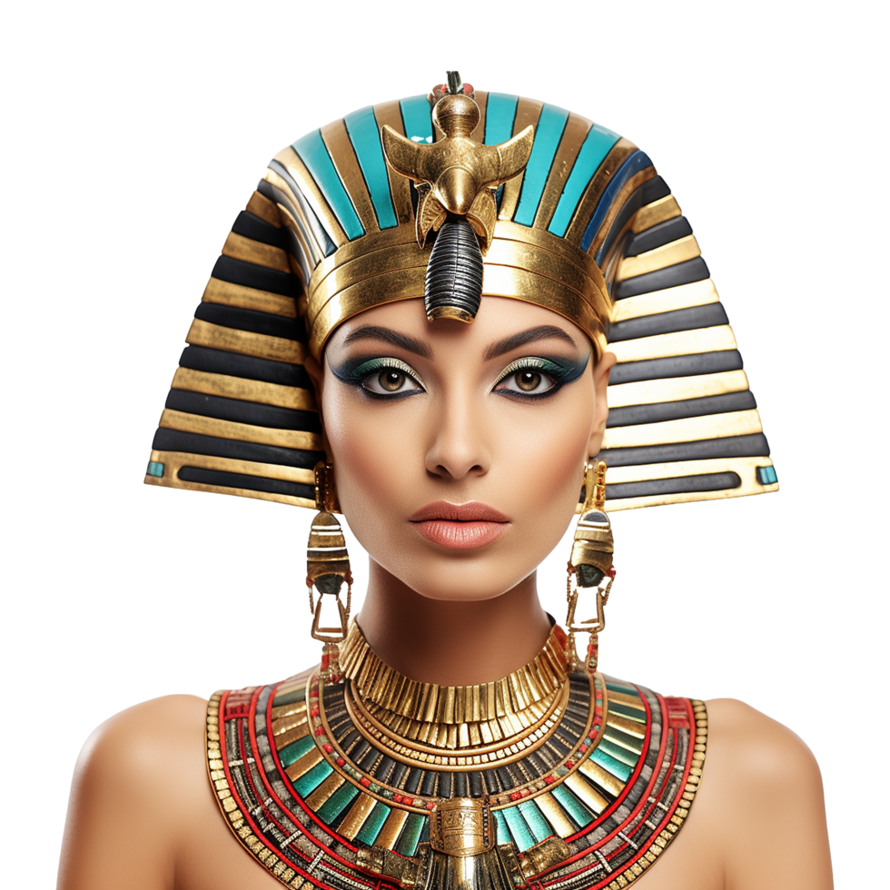 AI generated Egyptian pharaoh goddess Cleopatra isolated on transparent ...