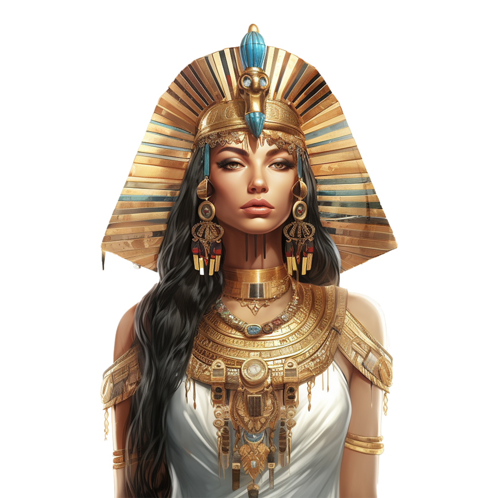 AI generated Egyptian pharaoh goddess Cleopatra isolated on transparent ...